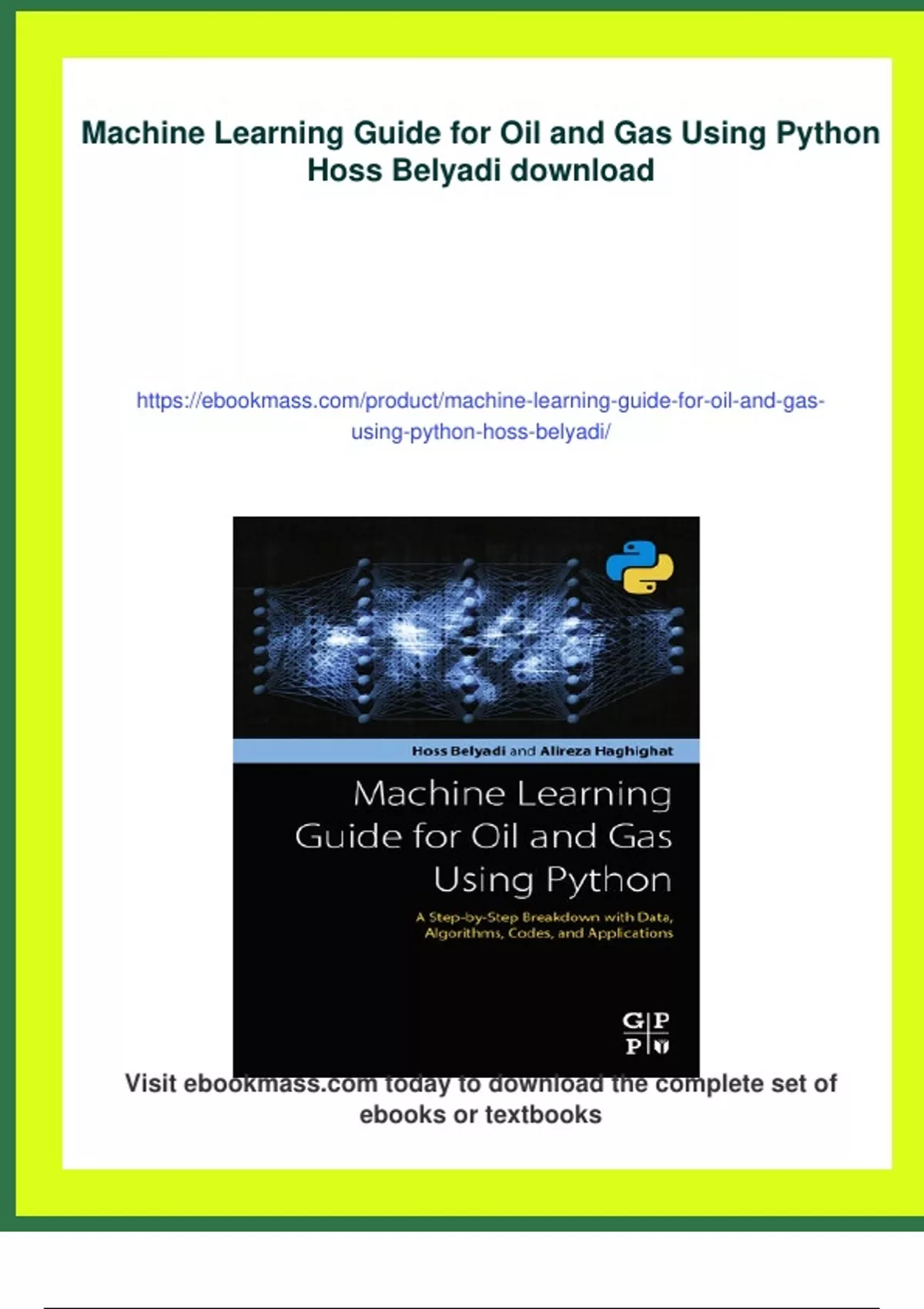 Summary Machine Learning Guide for Oil and Gas Using Python Hoss Belyadi - Instant Download ...