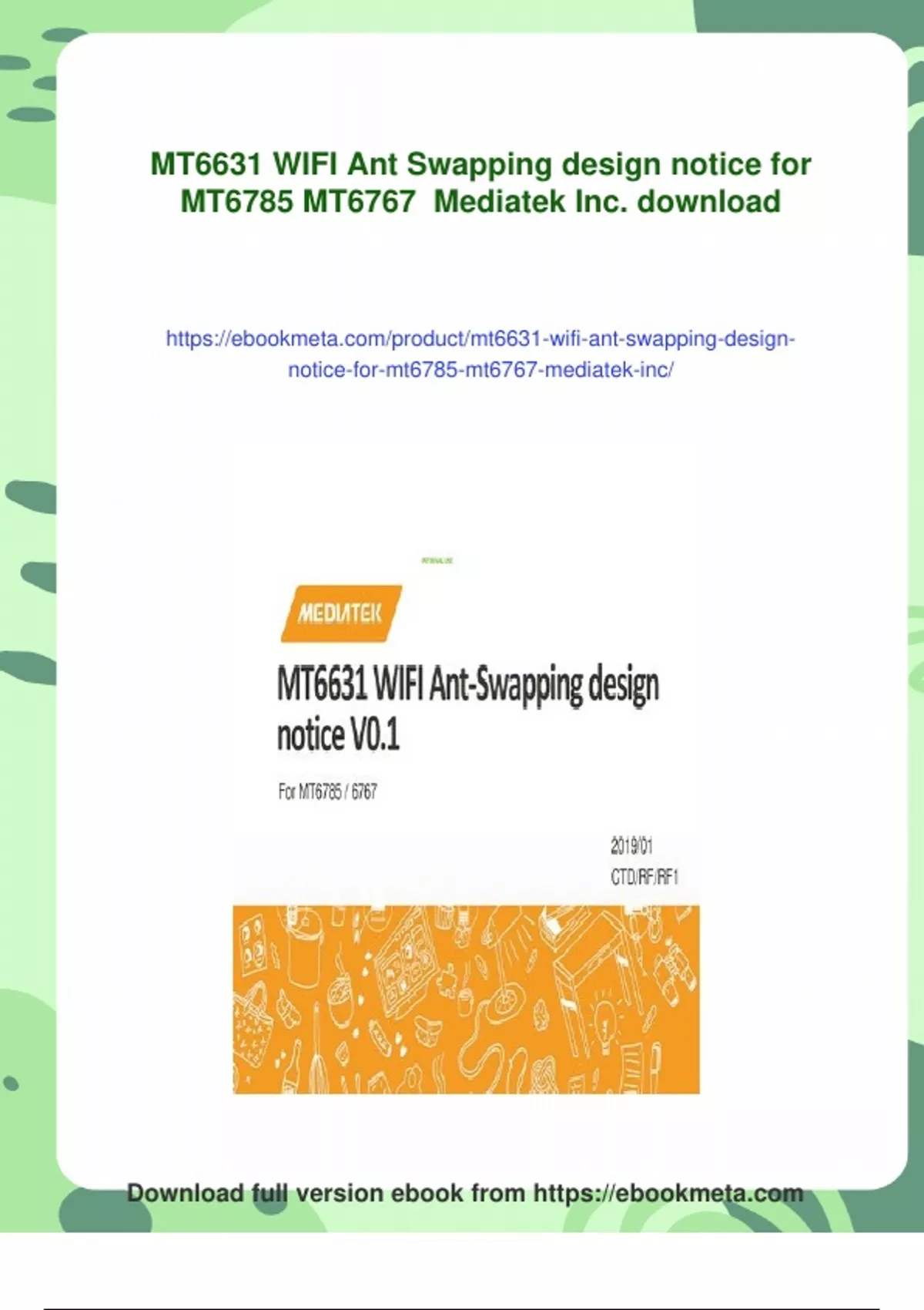 Summary MT6631 WIFI Ant Swapping design notice for MT6785 MT6767 ...