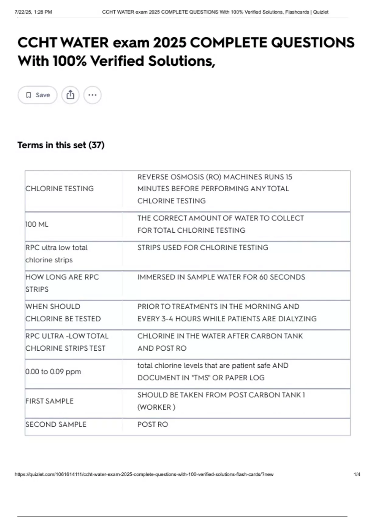 CCHT WATER exam 2025 COMPLETE QUESTIONS With 100% Verified Solutions ...