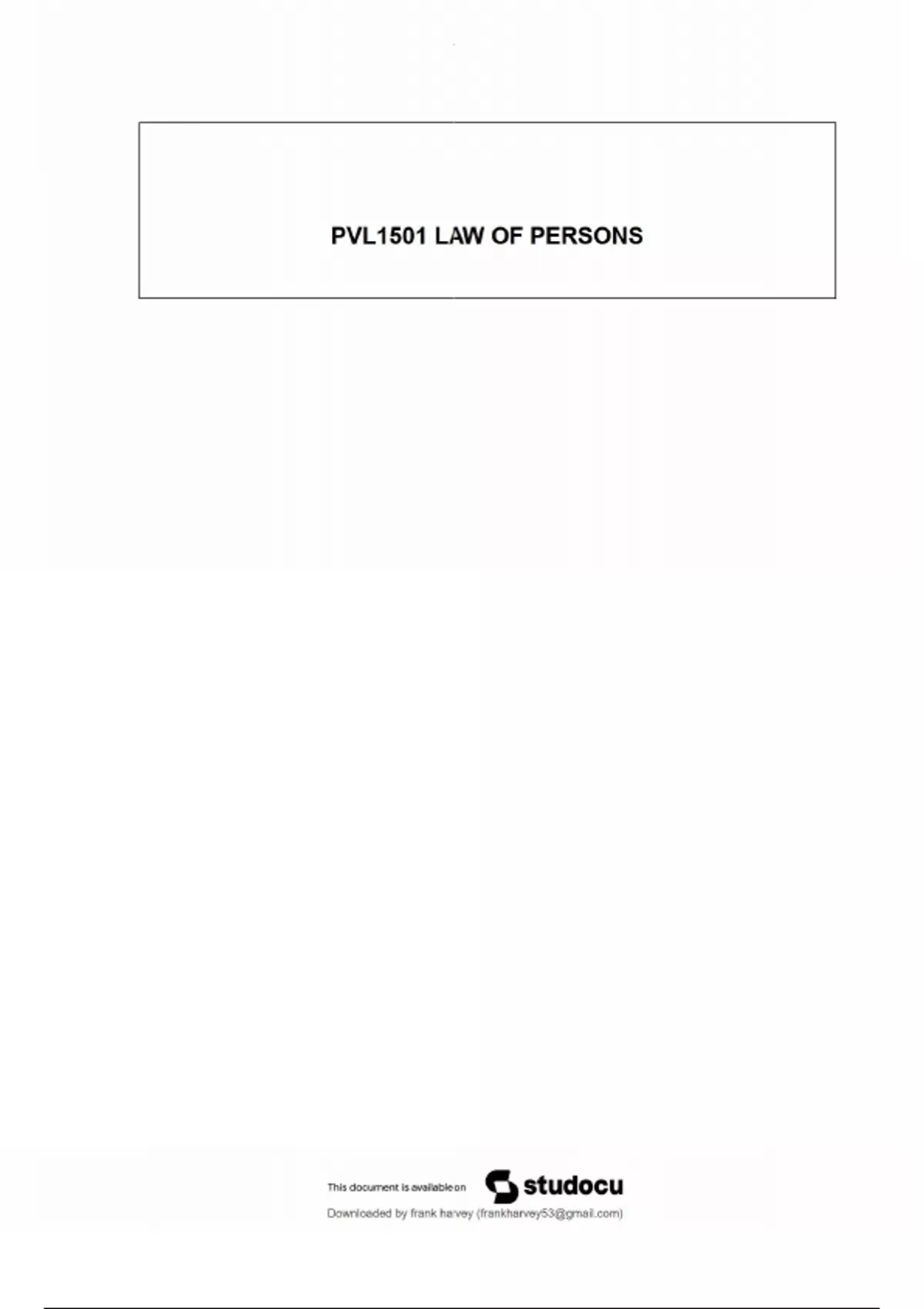PVL1501 Law of Persons / Chapters 1–8 Complete Notes / Score 100% ...