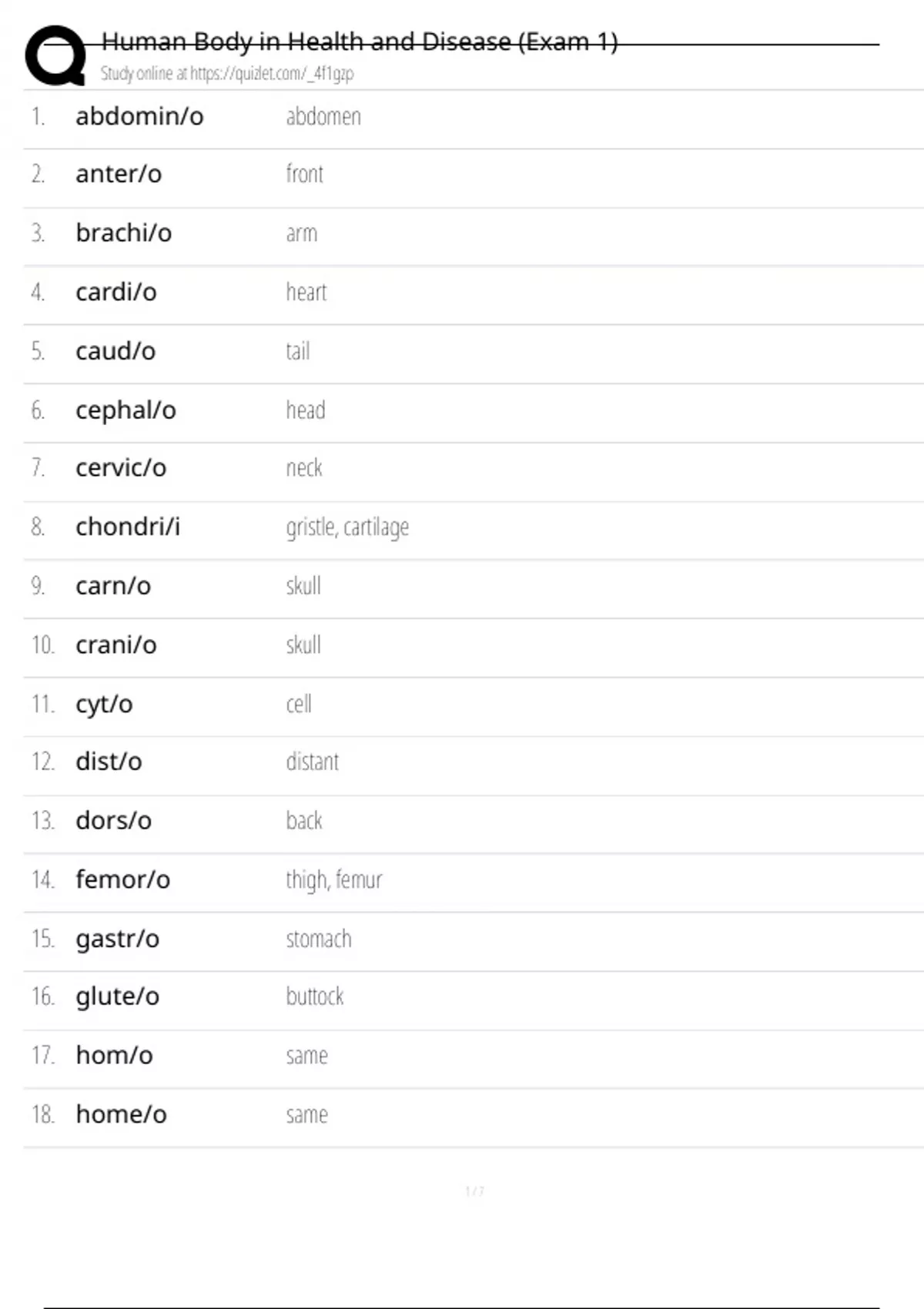 Human Body in Health and Disease (Exam 1) - Human Body in Health and ...