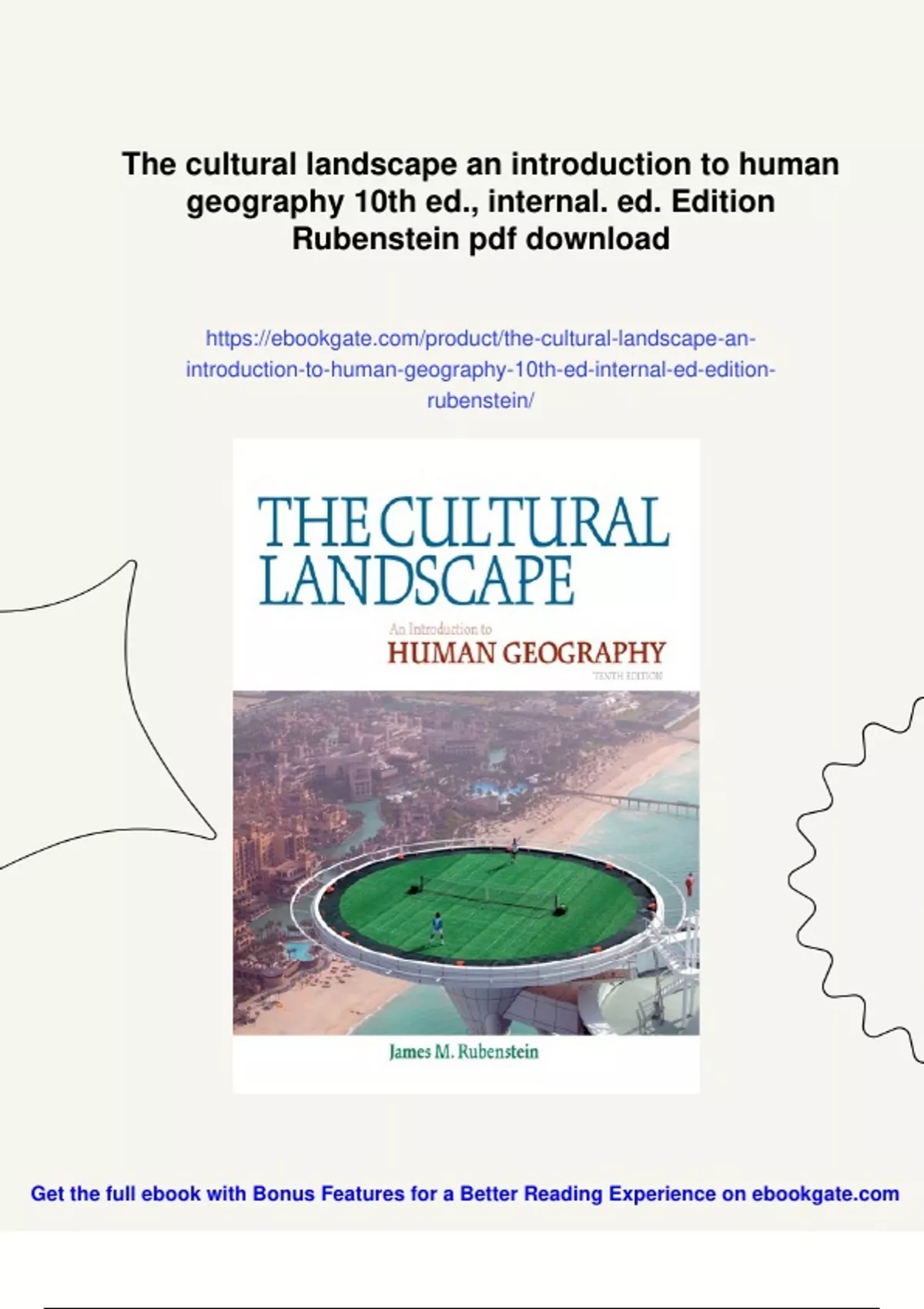 Summary The cultural landscape an introduction to human geography 10th ...