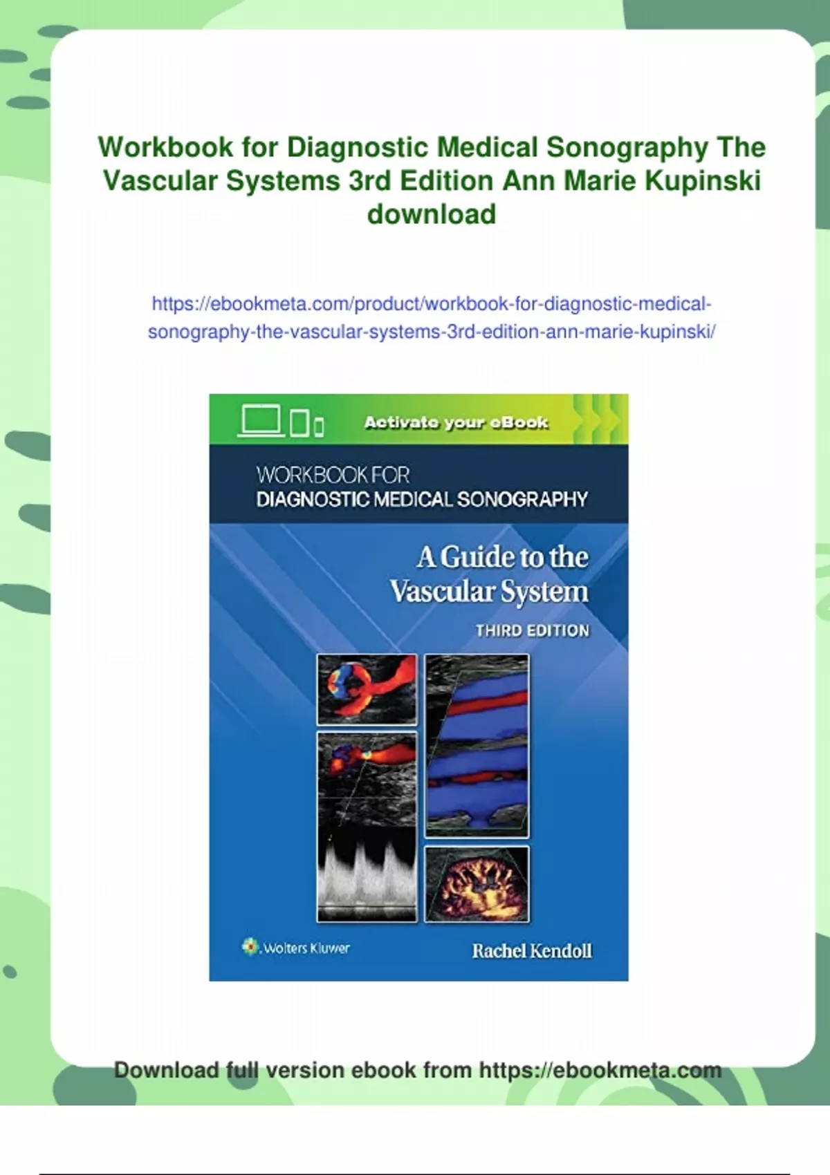 Summary Workbook for Diagnostic Medical Sonography The Vascular Systems ...