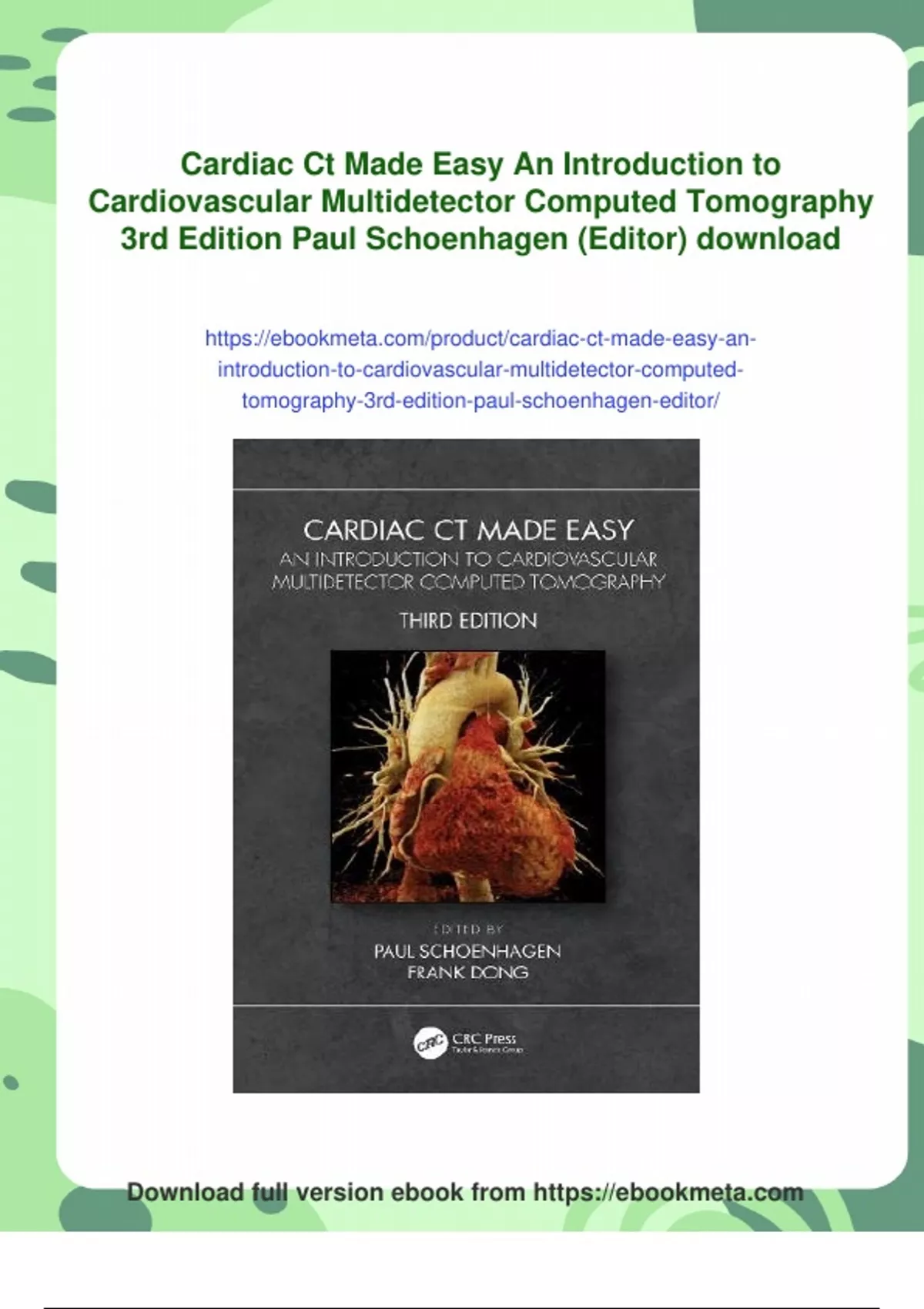 Summary Cardiac Ct Made Easy An Introduction to Cardiovascular ...