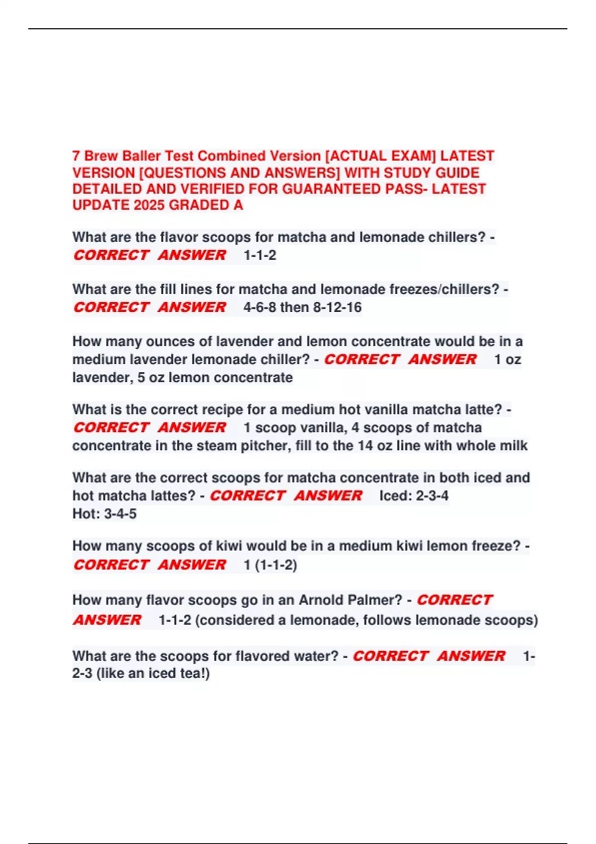 7 Brew Review for Trainer/Baller in Training 2025 [ACTUAL EXAM] LATEST ...