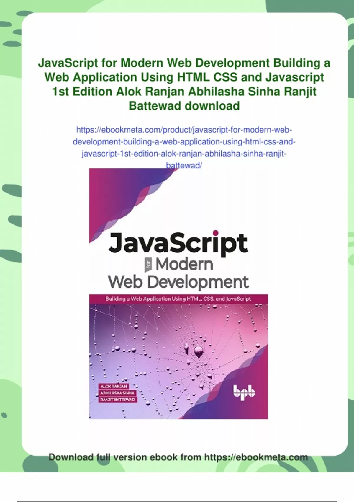 Summary JavaScript for Modern Web Development Building a Web Application Using HTML CSS and ...