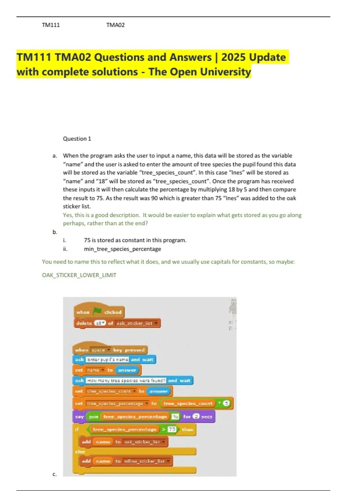 TM111 TMA02 Questions and Answers | 2025 Update with complete solutions - The Open University ...