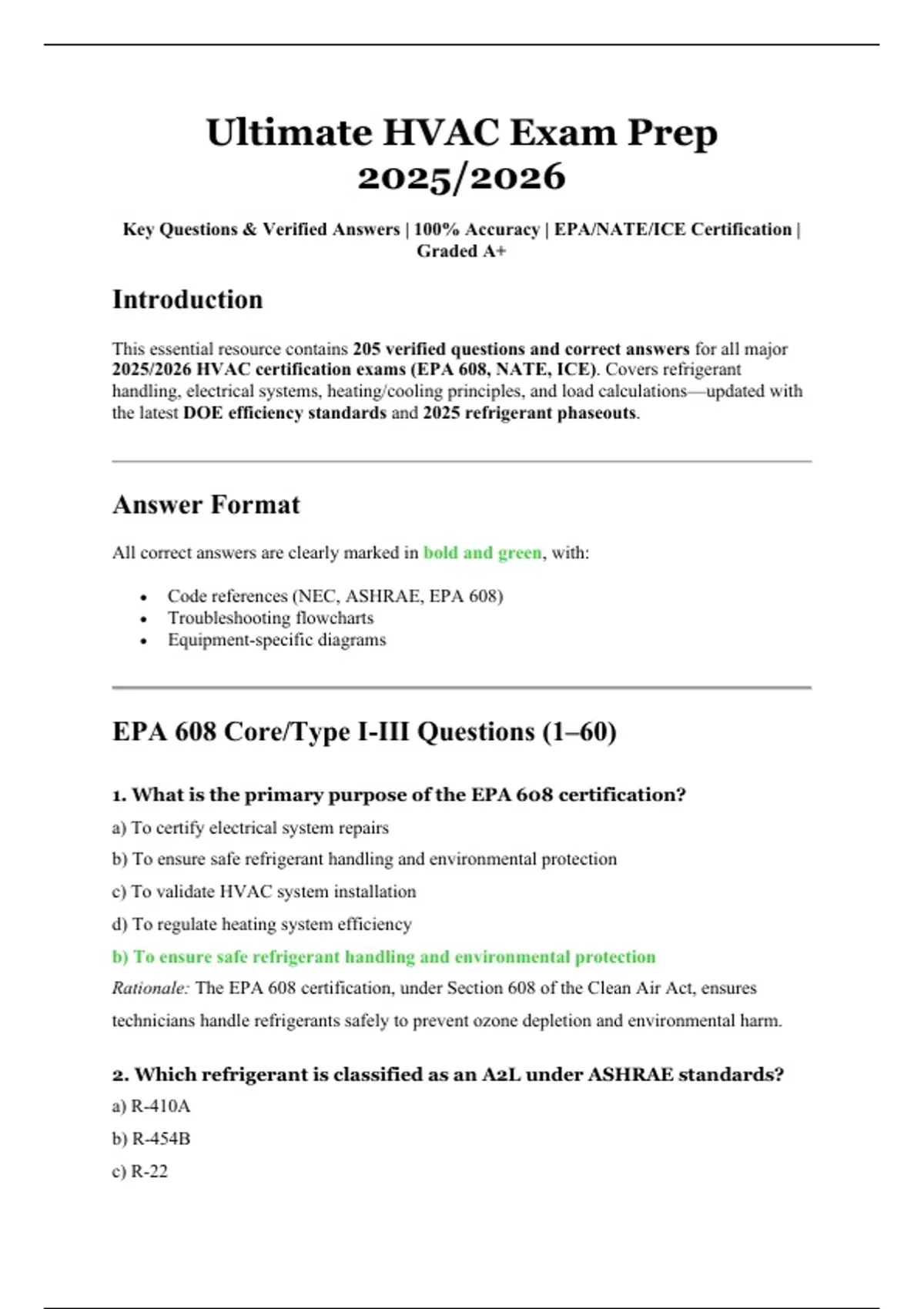 Ultimate HVAC Exam Prep 2025/2026 | Key Questions & Verified Answers ...