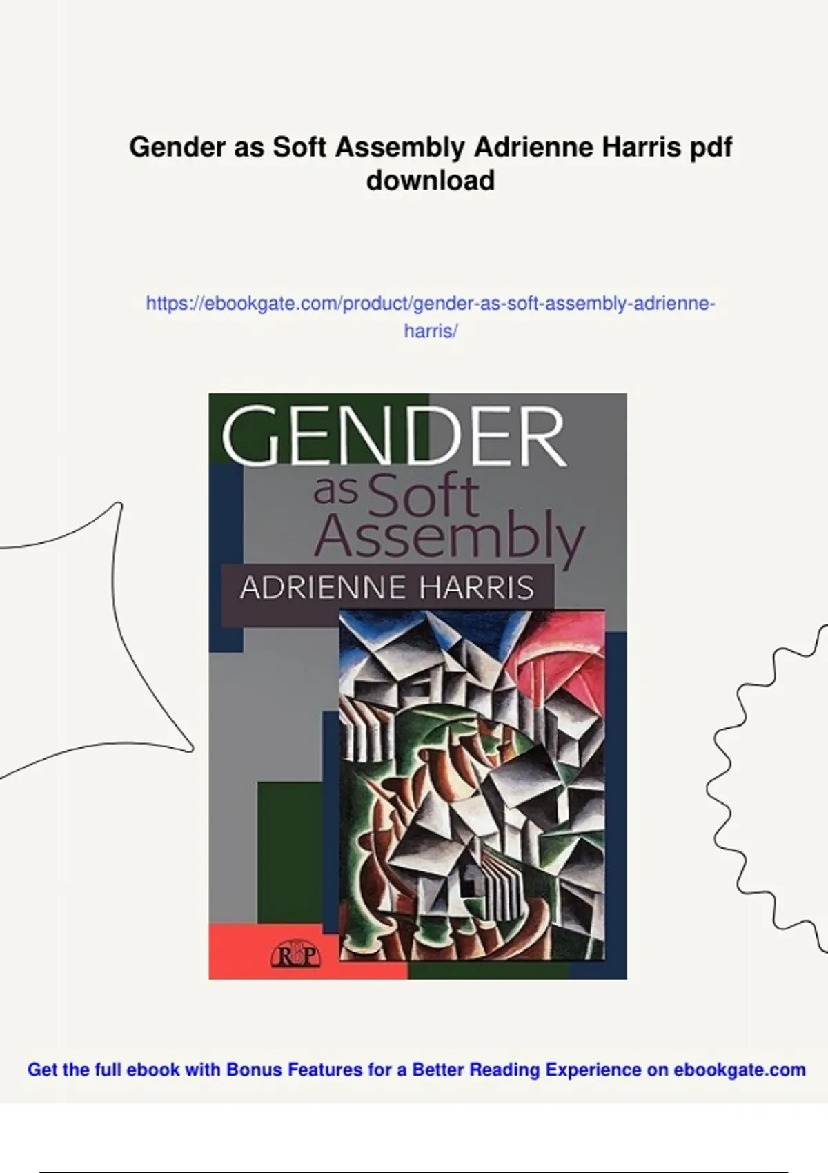 Summary Gender as Soft Assembly Adrienne Harris - Instant Download ...