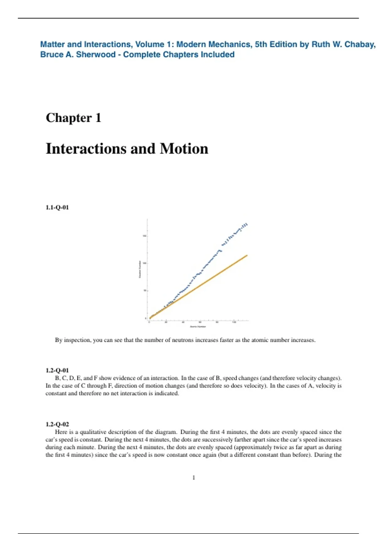 Solutions for Matter and Interactions, 5th Edition by Ruth Chabay - Stuvia US