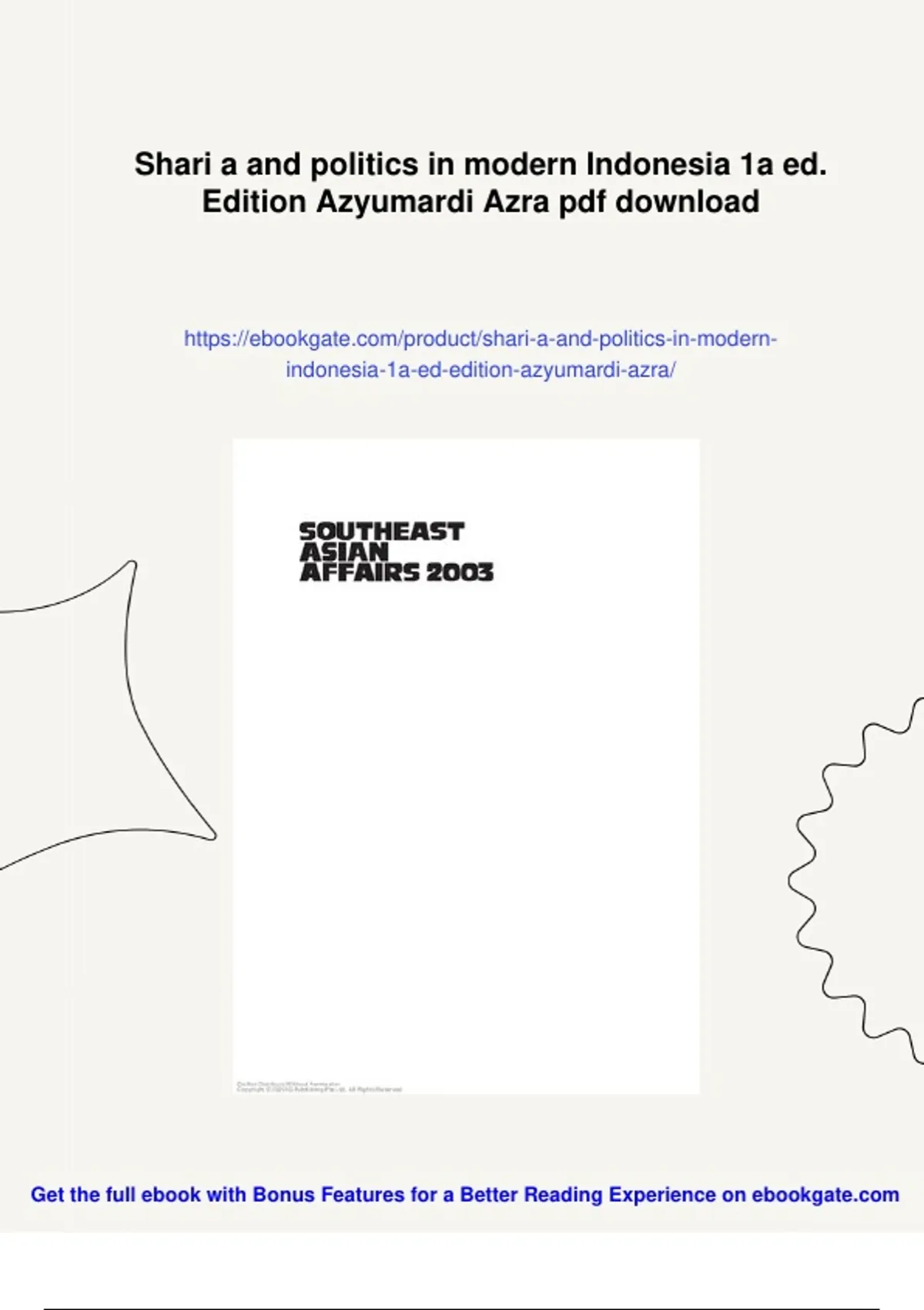 Summary Shari a and politics in modern Indonesia 1a ed. Edition Azyumardi Azra - Digital ...