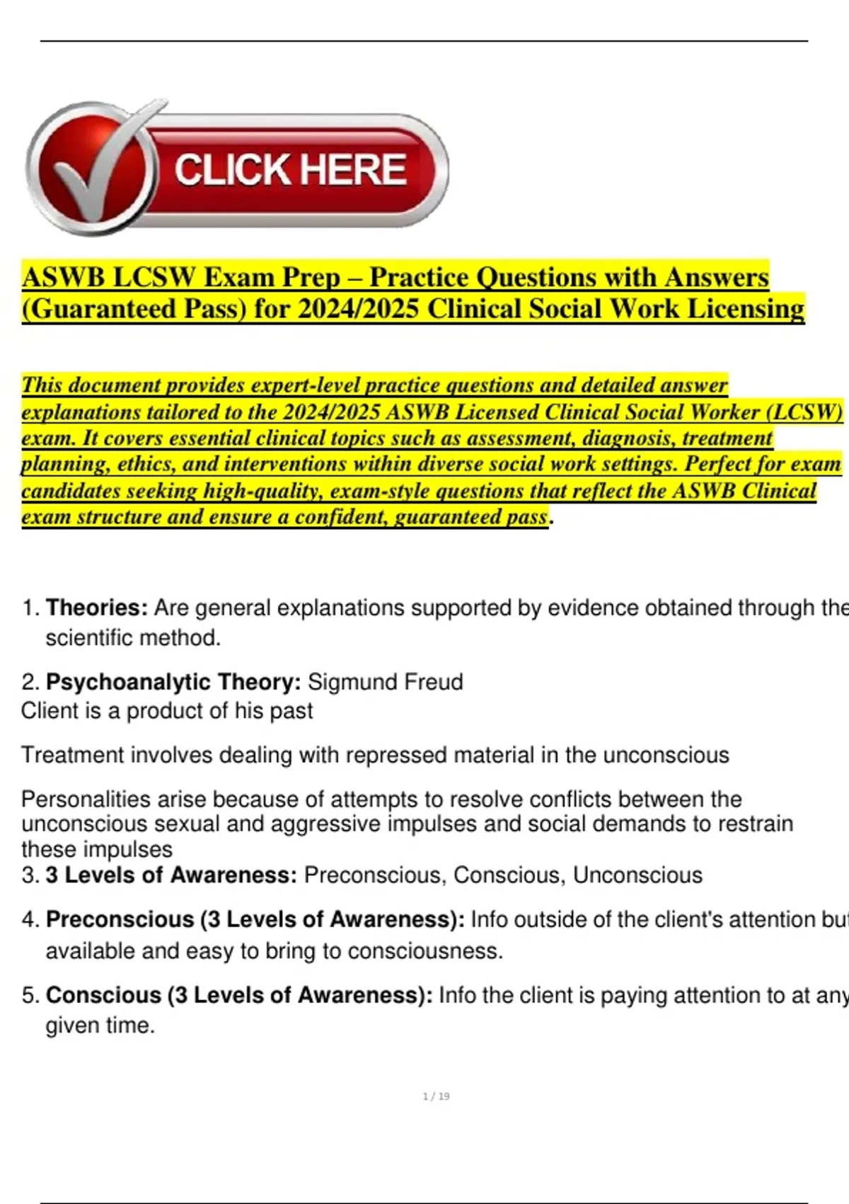 ASWB LCSW Exam Prep – 2024–2025 | Practice Questions with Answers for Clinical Social Work ...