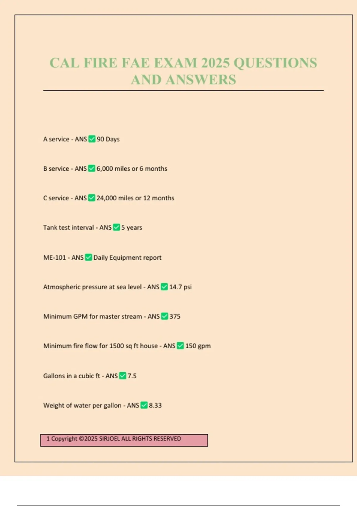 CAL FIRE FAE EXAM 2025 QUESTIONS AND ANSWERS - CAL FIRE - Stuvia US