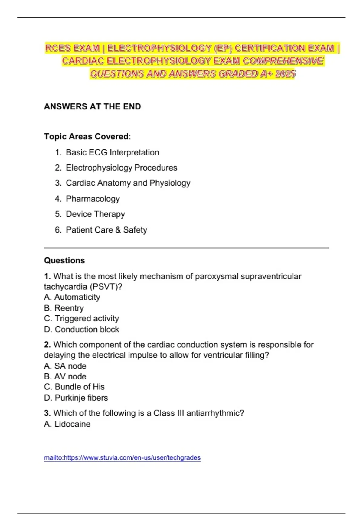 RCES EXAM | ELECTROPHYSIOLOGY (EP) CERTIFICATION EXAM | CARDIAC ...