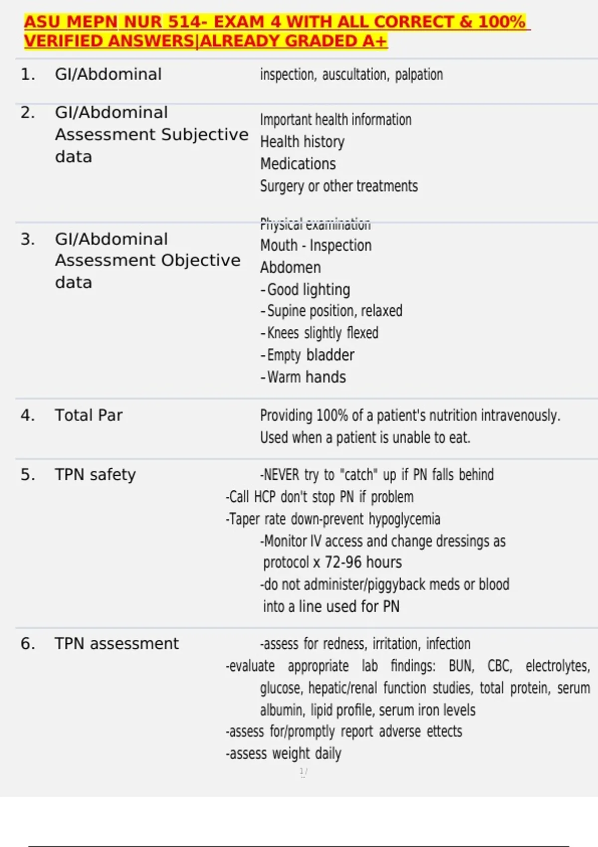 ASU MEPN NUR 514- EXAM 4 WITH ALL CORRECT & 100% VERIFIED ANSWERS ...