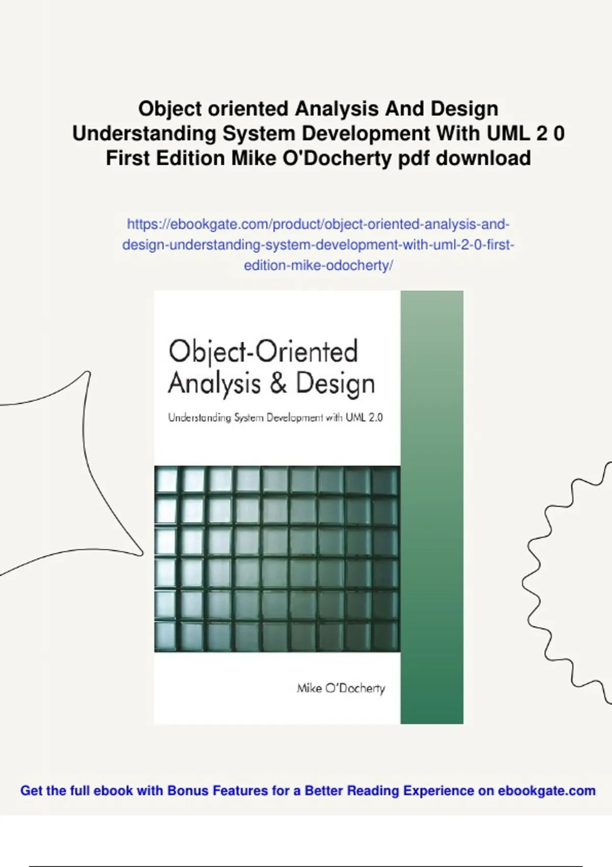 Summary Object oriented Analysis And Design Understanding System Development With UML 2 0 First ...