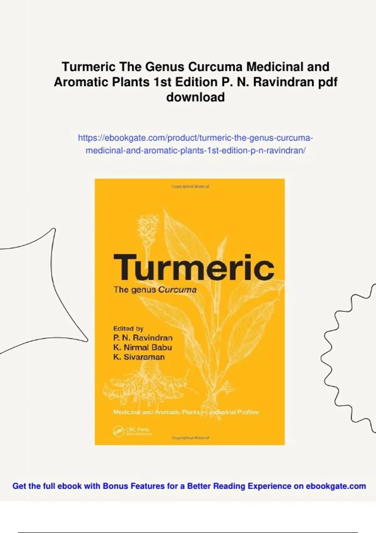 Summary Turmeric The Genus Curcuma Medicinal and Aromatic Plants 1st ...
