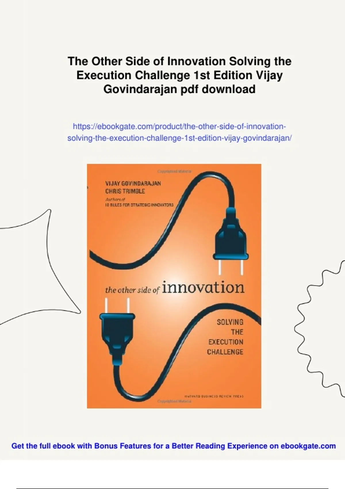 Summary The Other Side of Innovation Solving the Execution Challenge ...