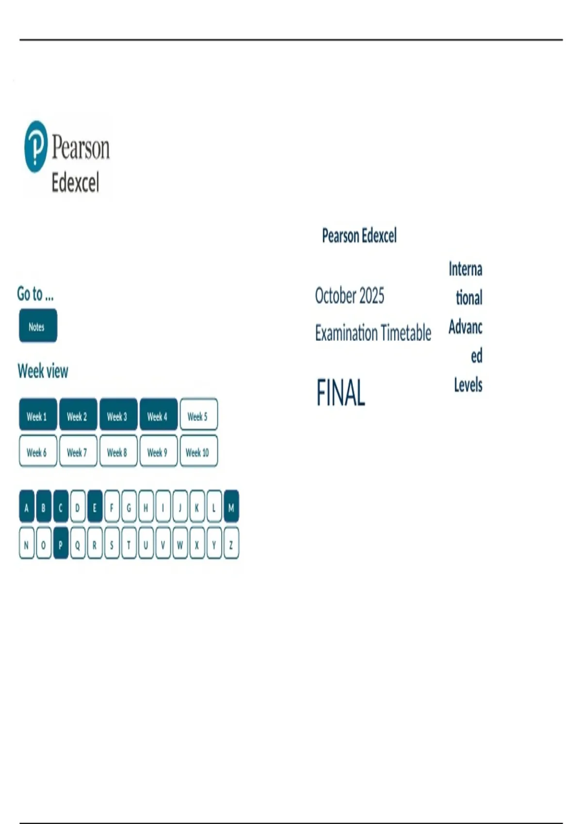 Pearson Edexcel International Advanced Levels October 2025 Examination ...