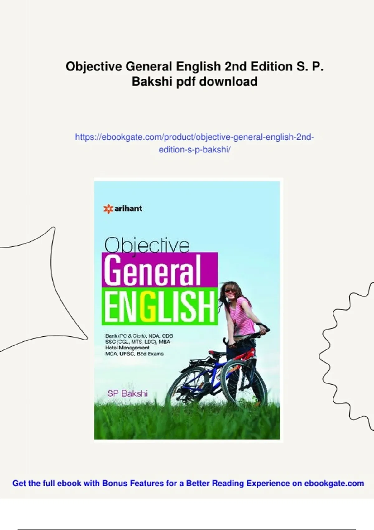 Summary Objective General English 2nd Edition S. P. Bakshi - Instant ...