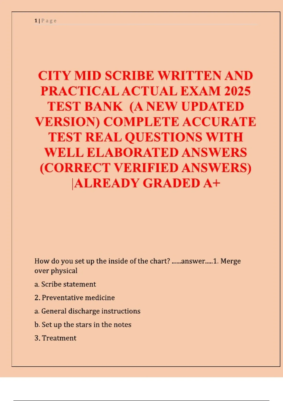 NEW CITY MID SCRIBE WRITTEN AND PRACTICAL ACTUAL EXAM 2025 (A NEW ...