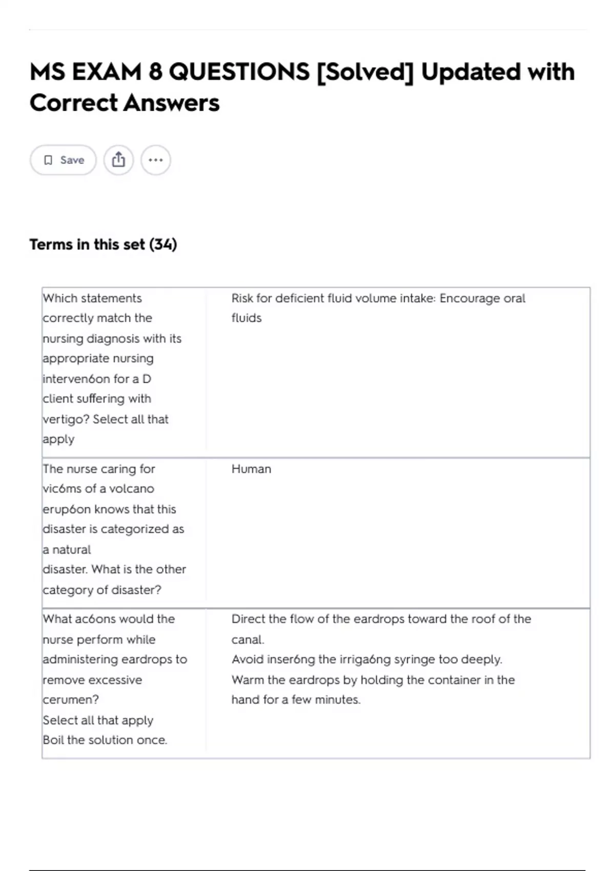 MS EXAM 8 QUESTIONS -Solved- Updated with Correct Answers Flashcards ...