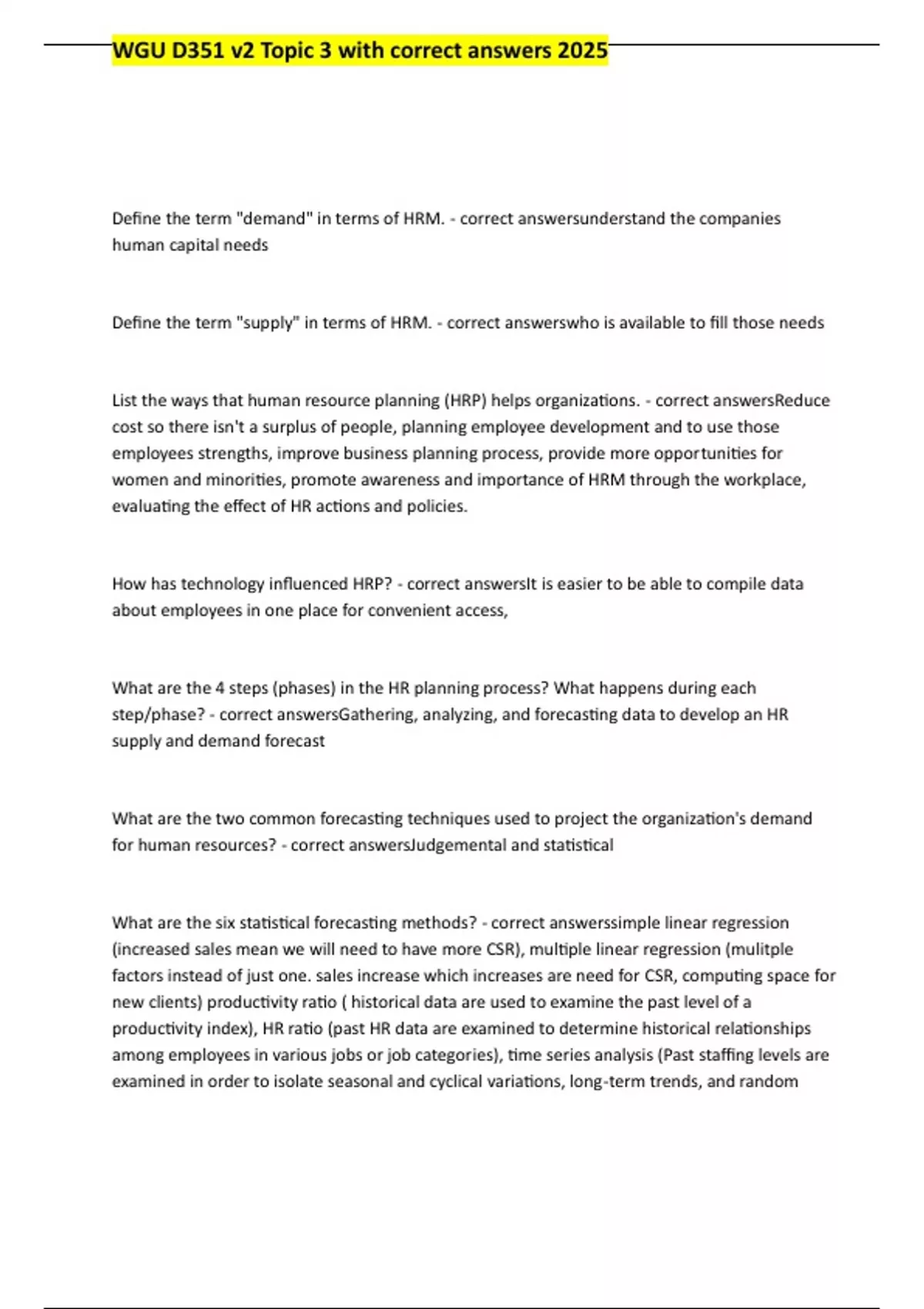 WGU D351 v2 Topic 3 - WGU D351 v2 Topic 3 - Stuvia US