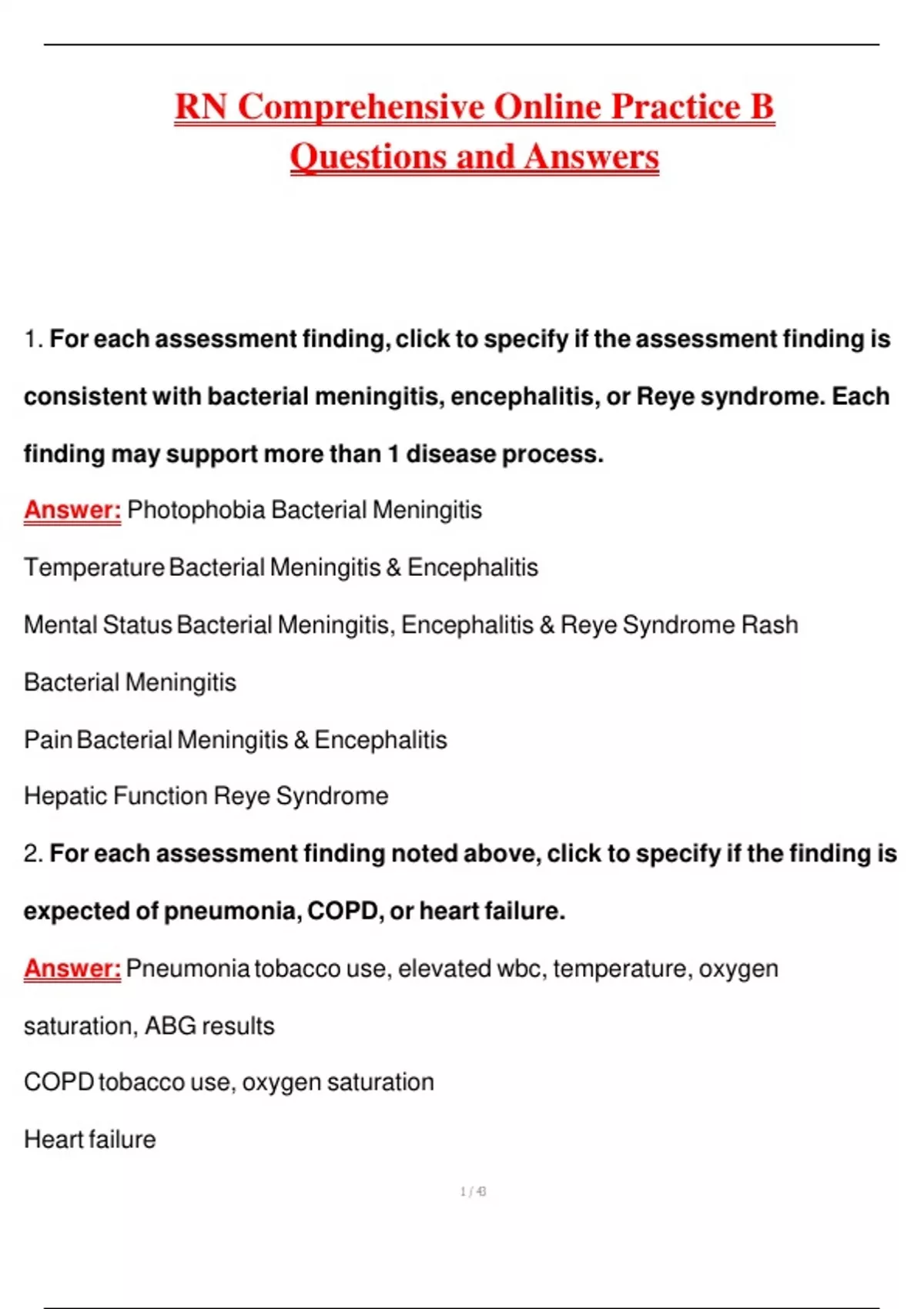 RN Comprehensive Online Practice 2023 B/ Actual Exam Questions with Complete Definitive Answers ...