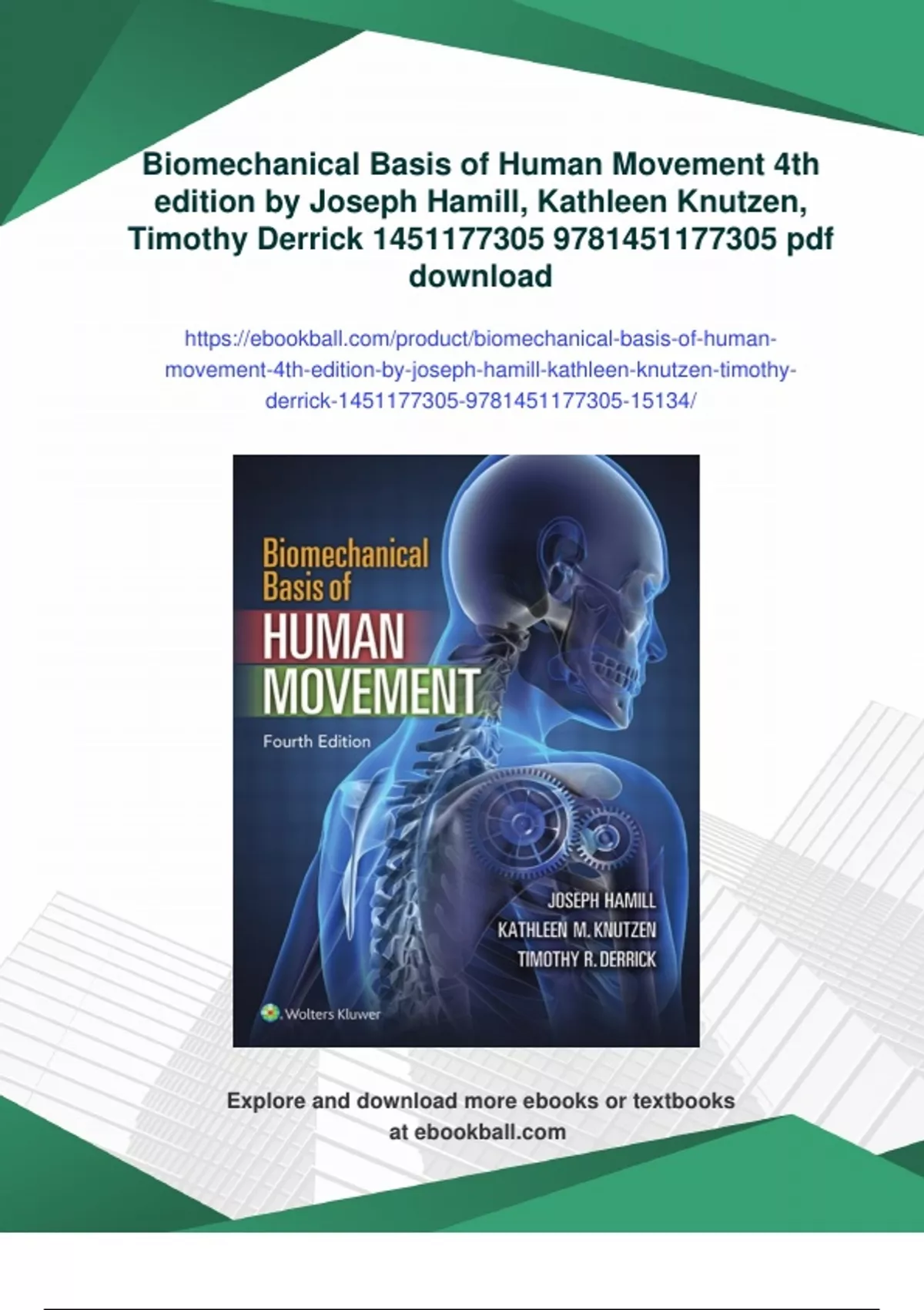 Summary Biomechanical Basis of Human Movement 4th edition by Joseph ...