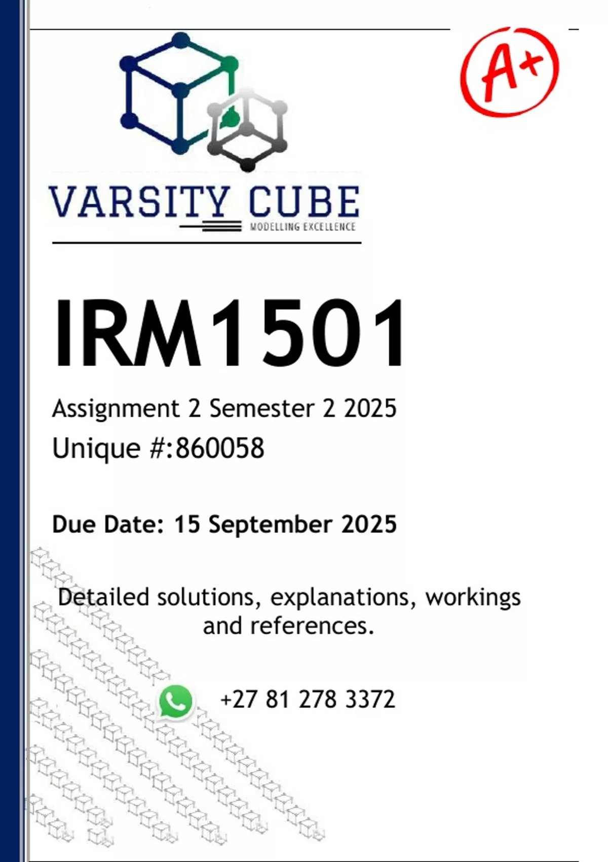 IRM1501 Assignment 2 (DETAILED ANSWERS) Semester 1 2025 - DISTINCTION GUARANTEED - Introduction ...