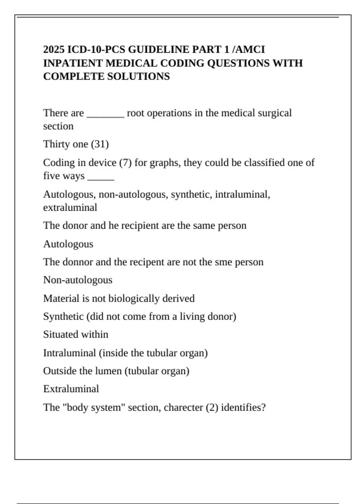 2025 ICD-10-PCS GUIDELINE PART 1 /AMCI INPATIENT MEDICAL CODING ...