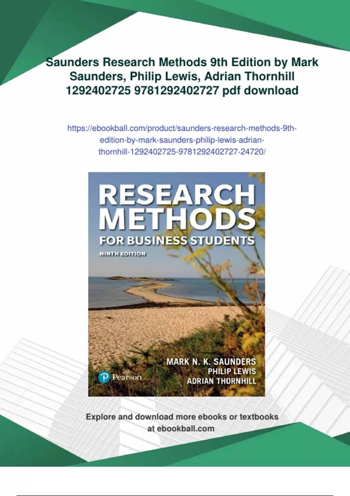 Summary Saunders Research Methods 9th Edition by Mark Saunders, Philip ...