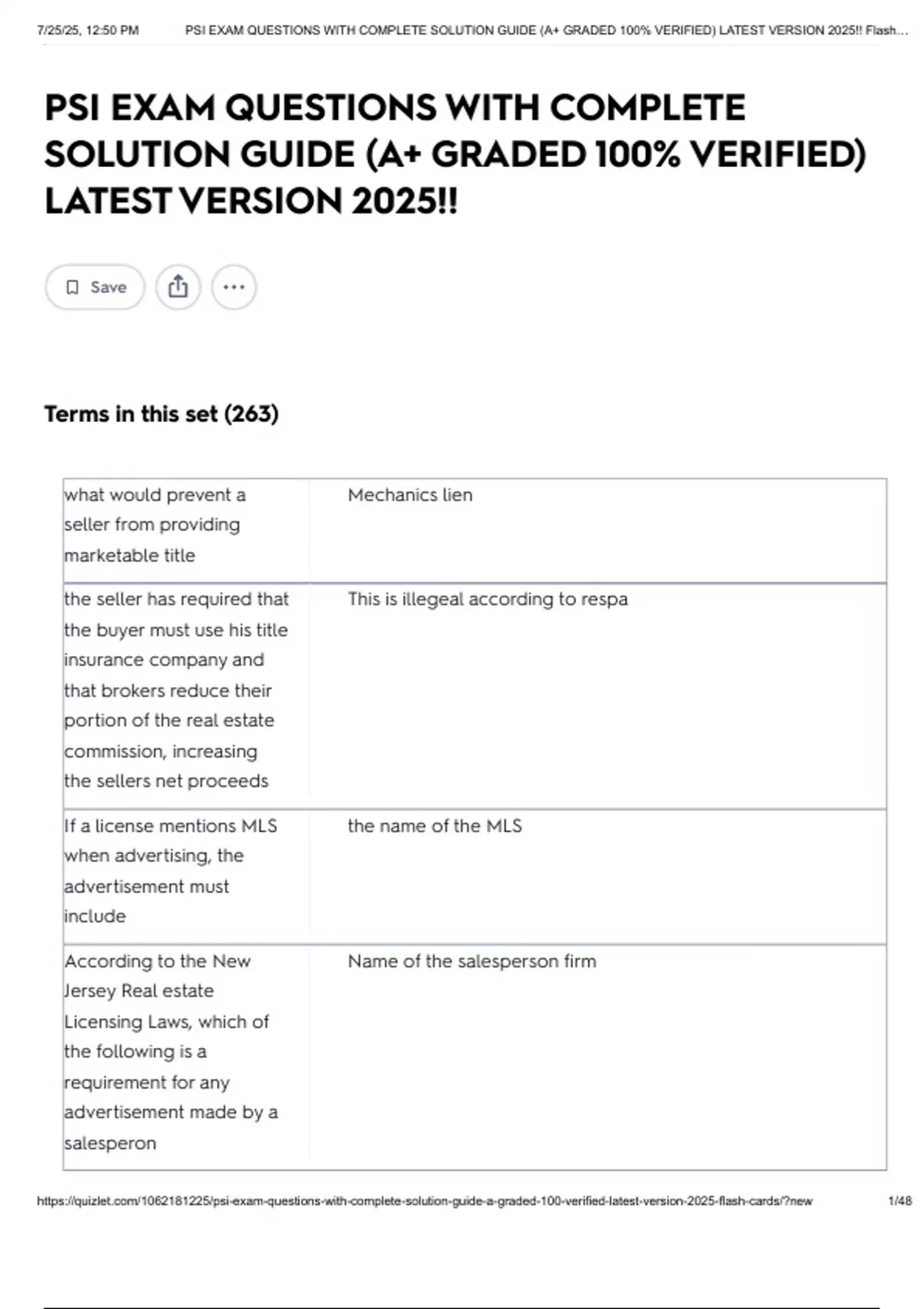 PSI EXAM QUESTIONS WITH COMPLETE SOLUTION GUIDE (A+ GRADED 100% ...