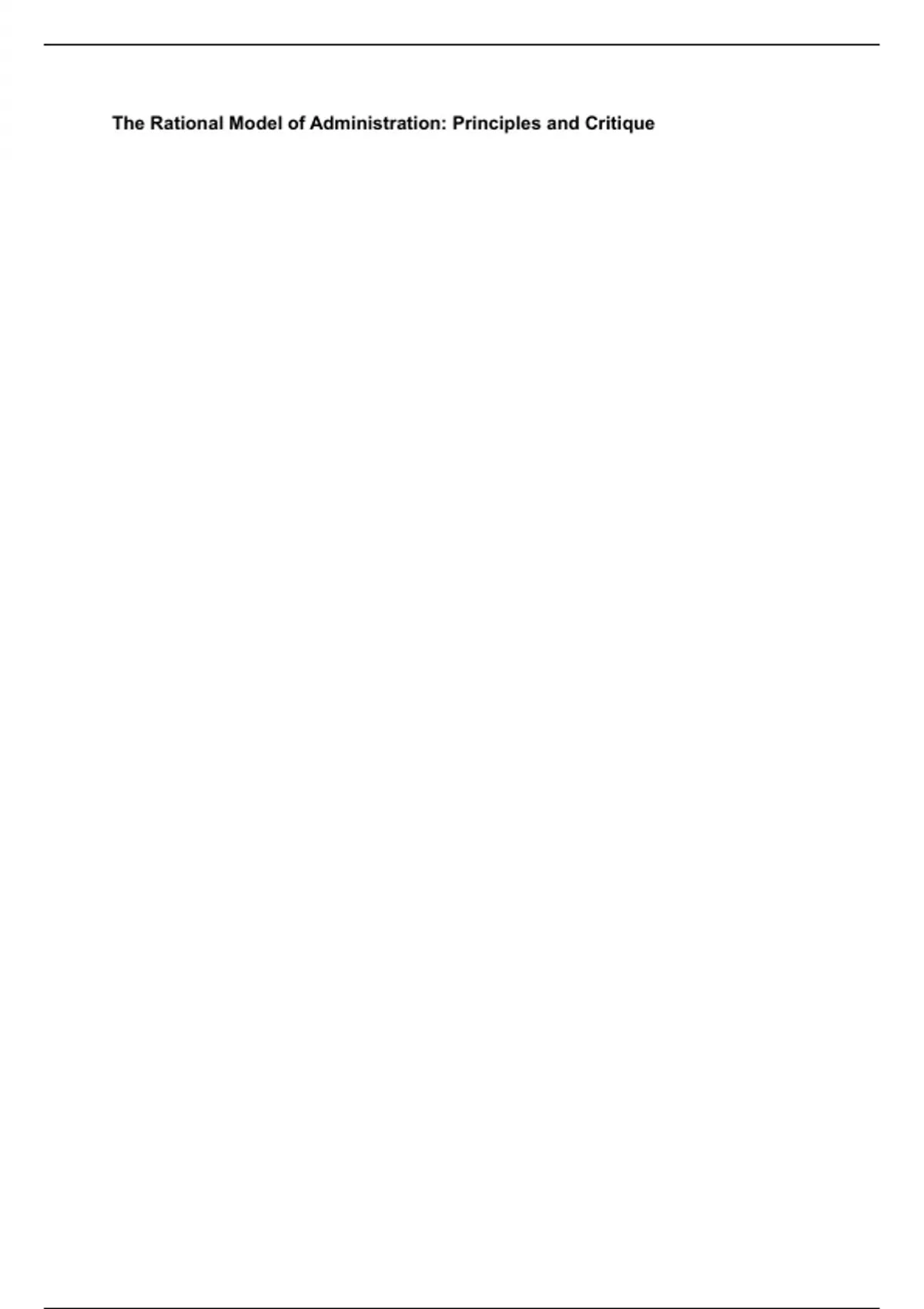 PUB4863 ASSESSMENT 04 The Rational Model of Administration The Rational ...