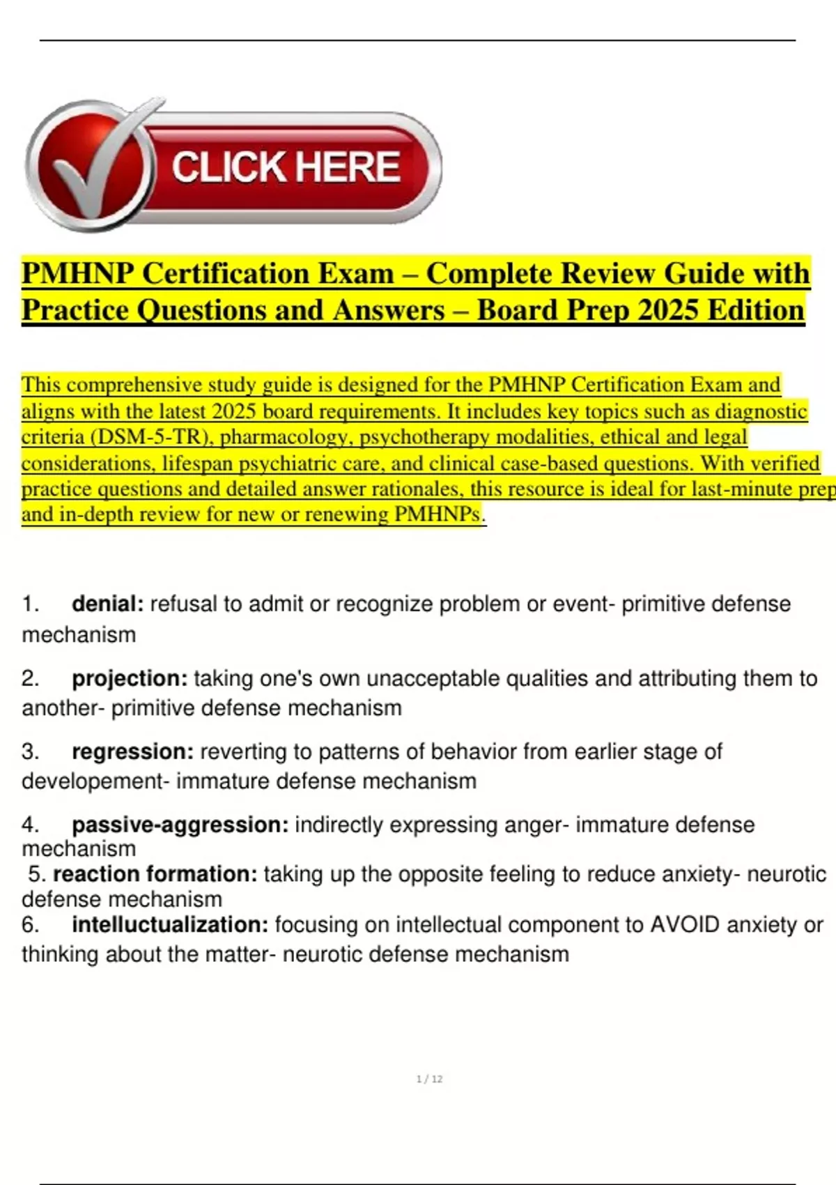 PMHNP Certification Exam – Complete Review Guide with Practice ...