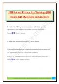 HIPAA and Privacy Act Training -JKO Exam 2025 Questions and Answers - HIPAA - Stuvia US