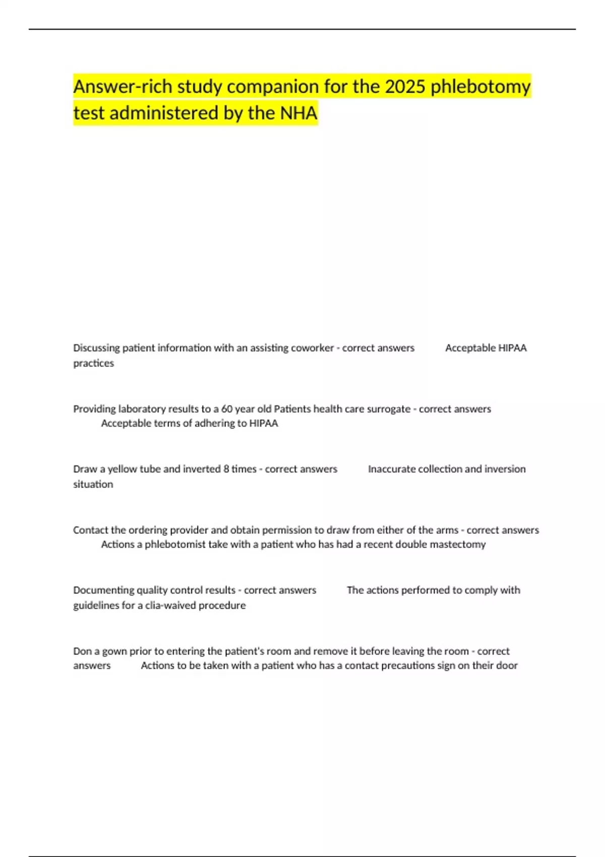 Comprehensive breakdown of the NHA phlebotomy certification exam for ...