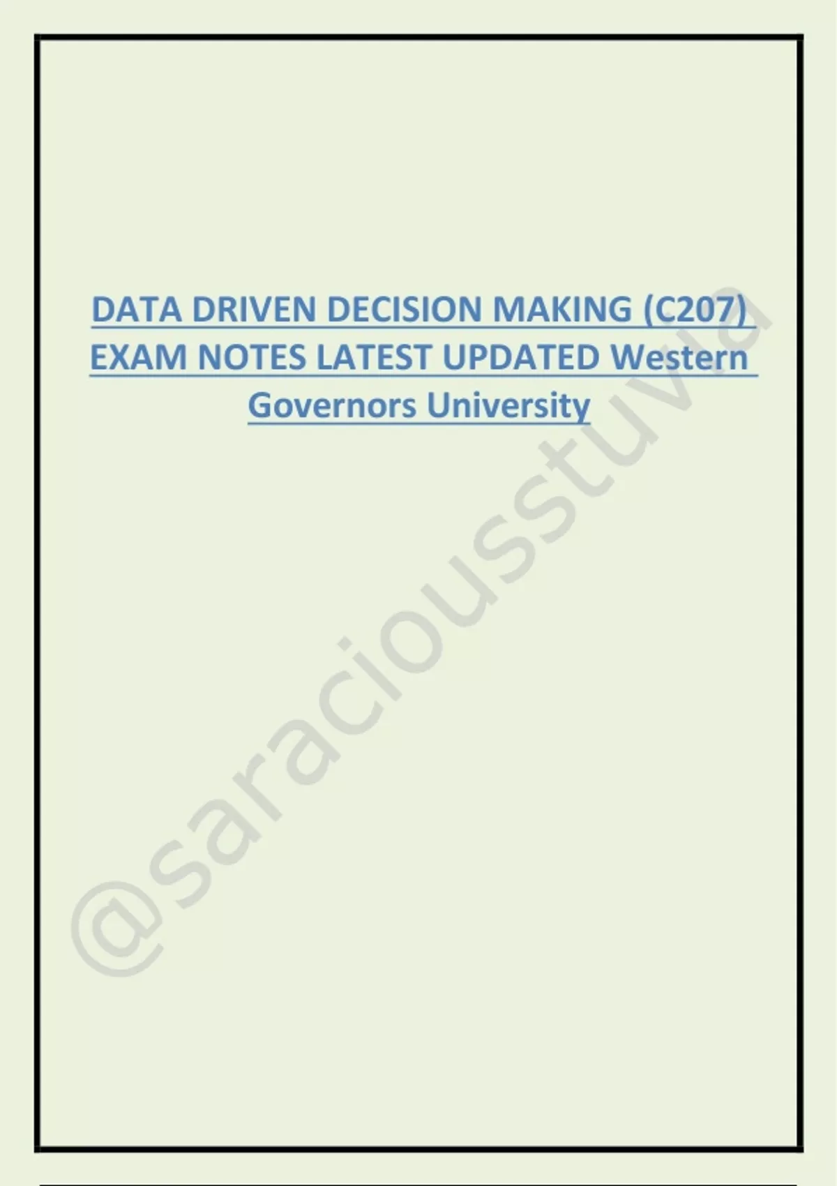 Data-Driven Decision Making (C207) WGU Package Deal | 2025–2026 | Task ...