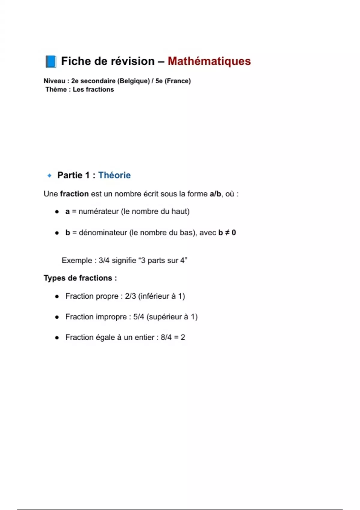 Pack de fiches de révision en maths – 2e secondaire / 5e (France ...