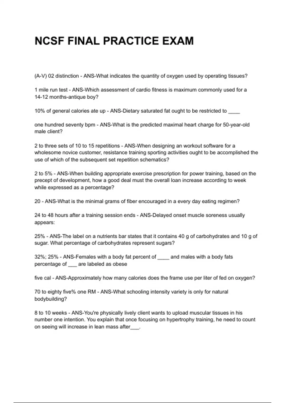 NCSF FINAL PRACTICE EXAM NEWEST 2025/2026 ACTUAL EXAM COMPLETE ...