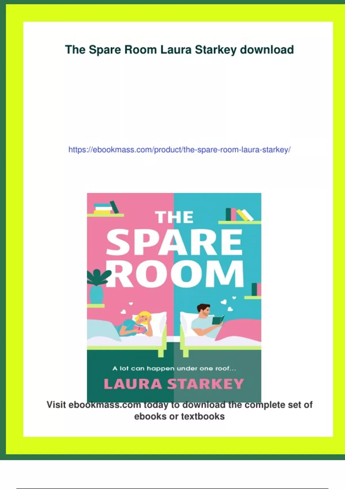 Summary The Spare Room Laura Starkey - Digital Download - Ebooks - Stuvia US