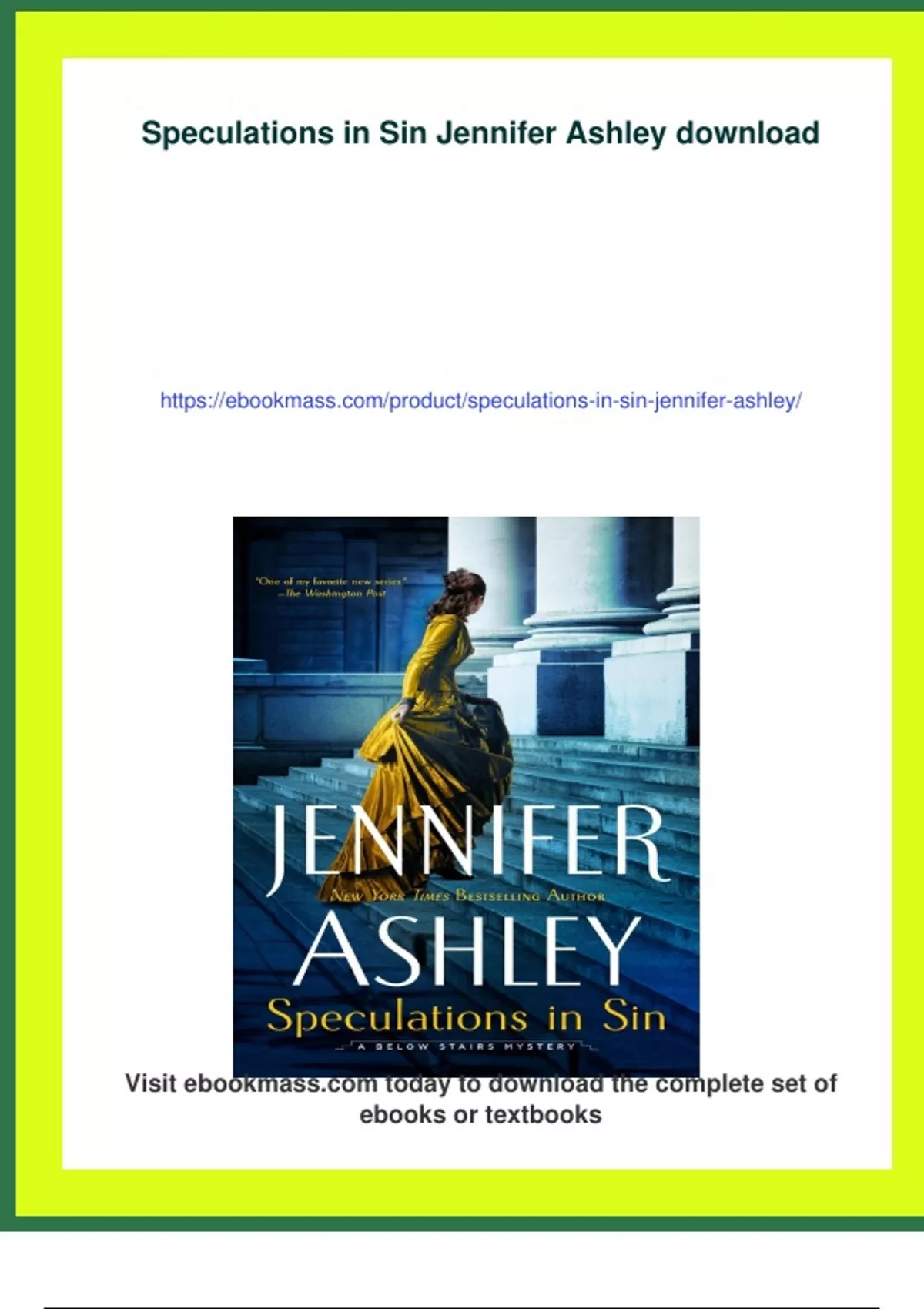 Summary Speculations in Sin Jennifer Ashley - Digital Download - Ebooks - Stuvia US