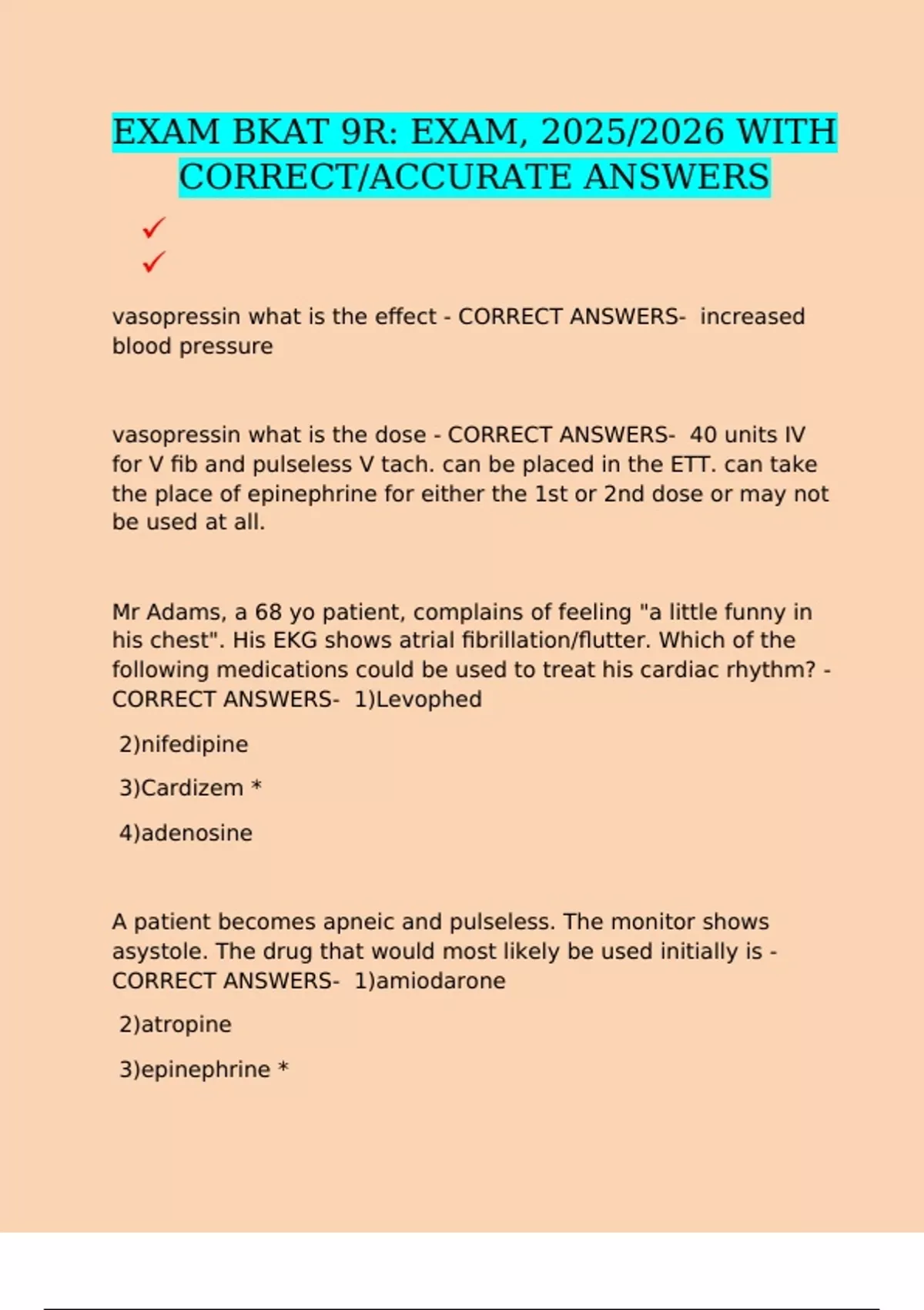 EXAM BKAT 9R: EXAM, 2025/2026 WITH CORRECT/ACCURATE ANSWERS - BKAT 9R ...