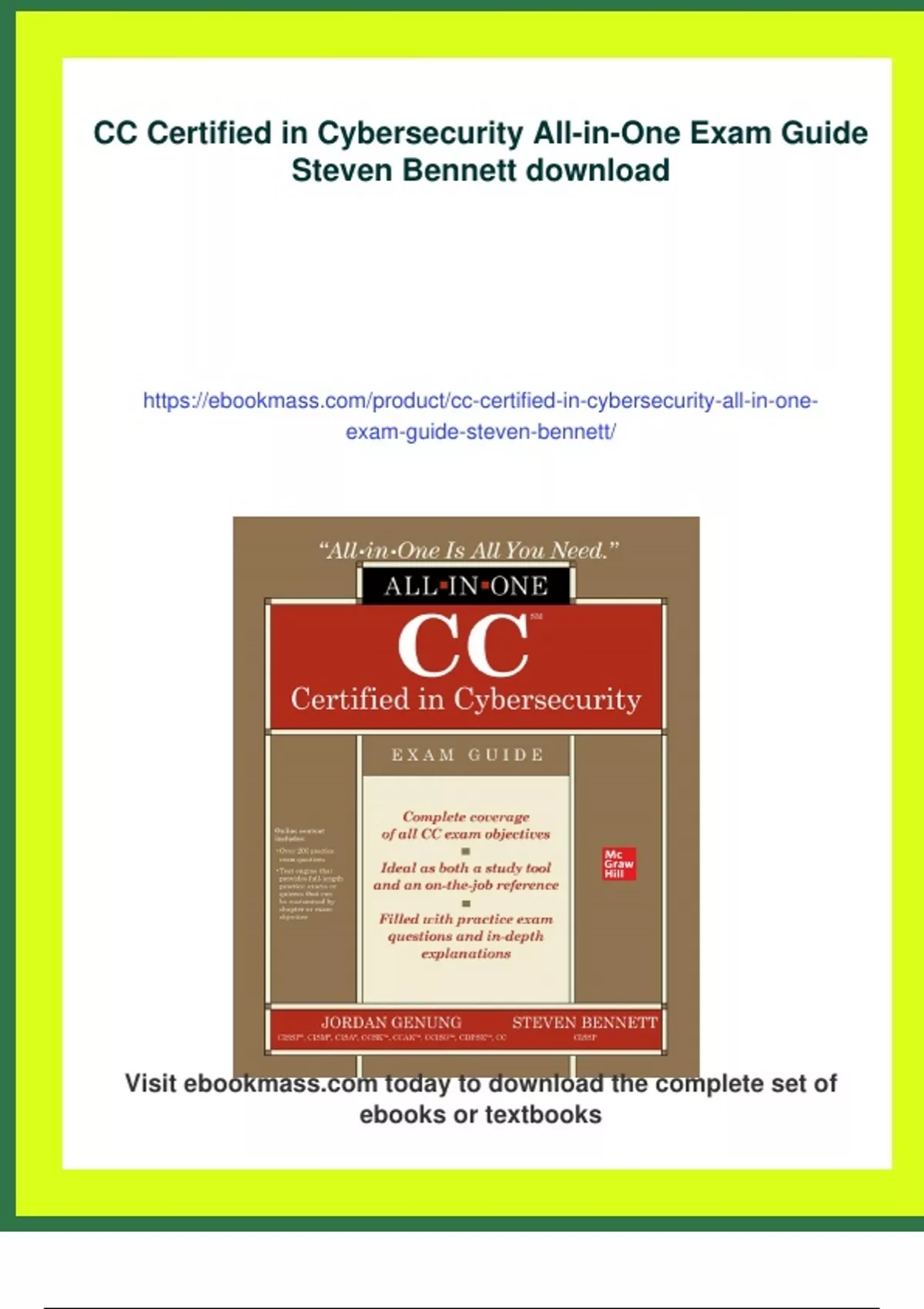 Summary CC Certified in Cybersecurity All-in-One Exam Guide Steven ...