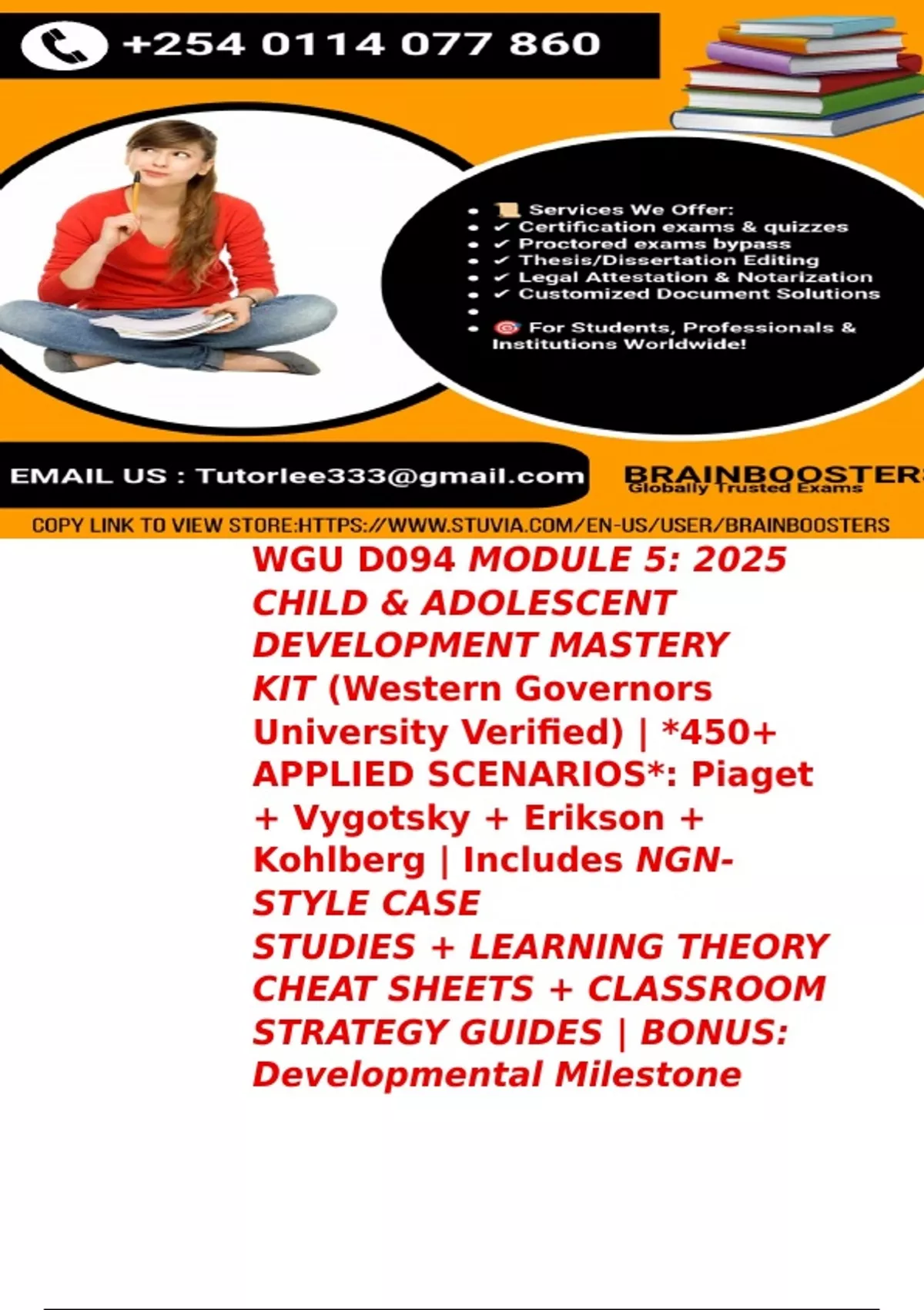 WGU D094 | MODULE 5: 2025 CHILD & ADOLESCENT DEVELOPMENT MASTERY KIT (Western Governors ...