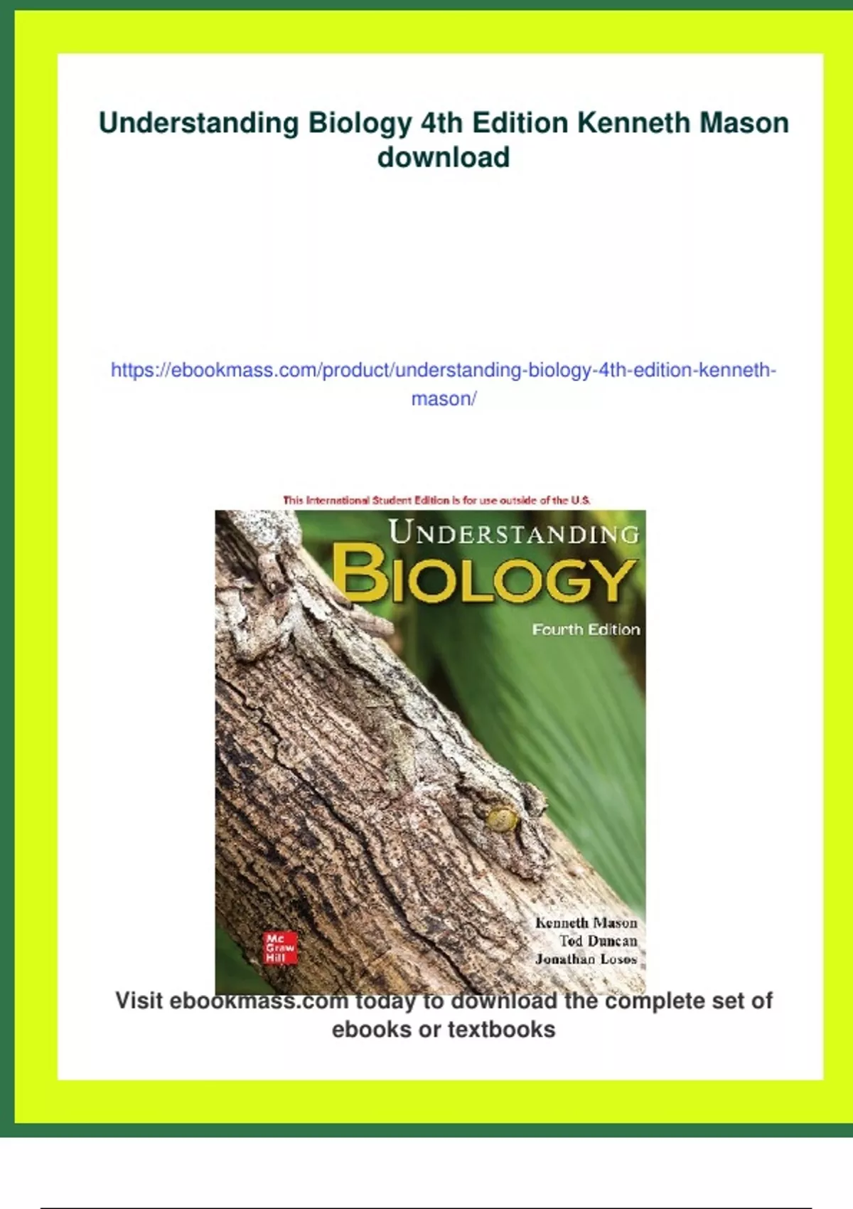 Summary Understanding Biology 4th Edition Kenneth Mason - Digital ...
