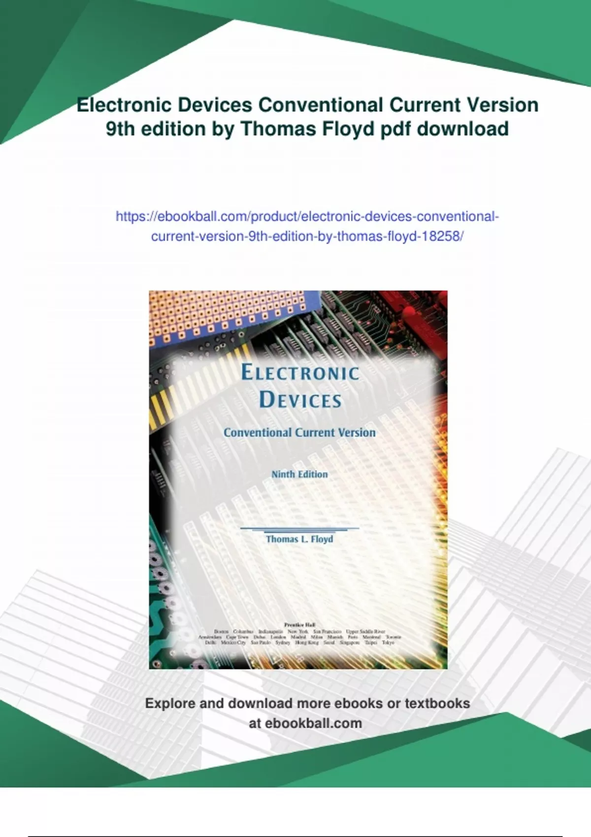 Summary Electronic Devices Conventional Current Version 9th edition by ...