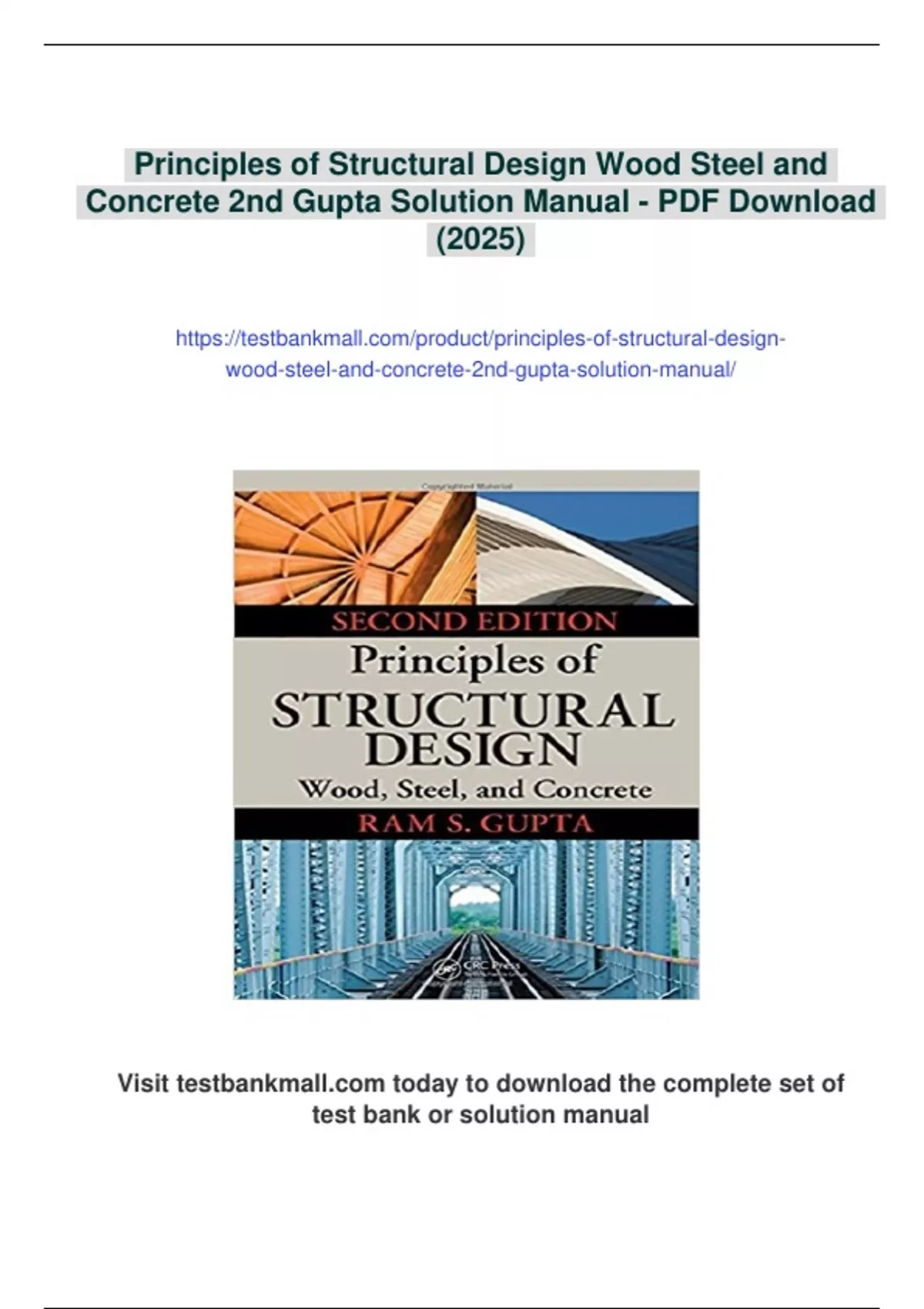 Summary Principles of Structural Design Wood Steel and Concrete 2nd ...