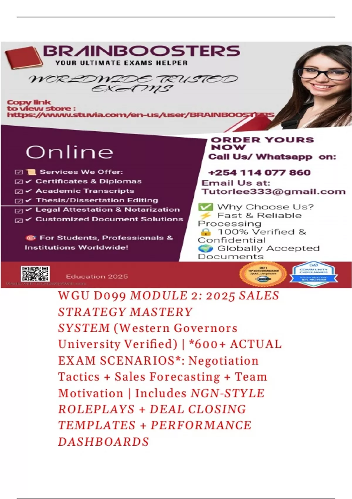 WGU D099 | MODULE 2 | 2025 SALES STRATEGY MASTERY SYSTEM | (Western ...