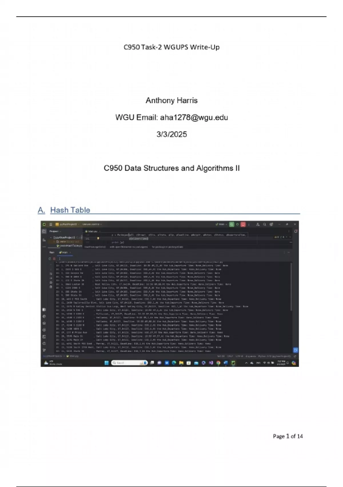WGU C950 Task 2 Data Structures and Algorithms II With Complete Solutions 2025 - WGU C950 ...
